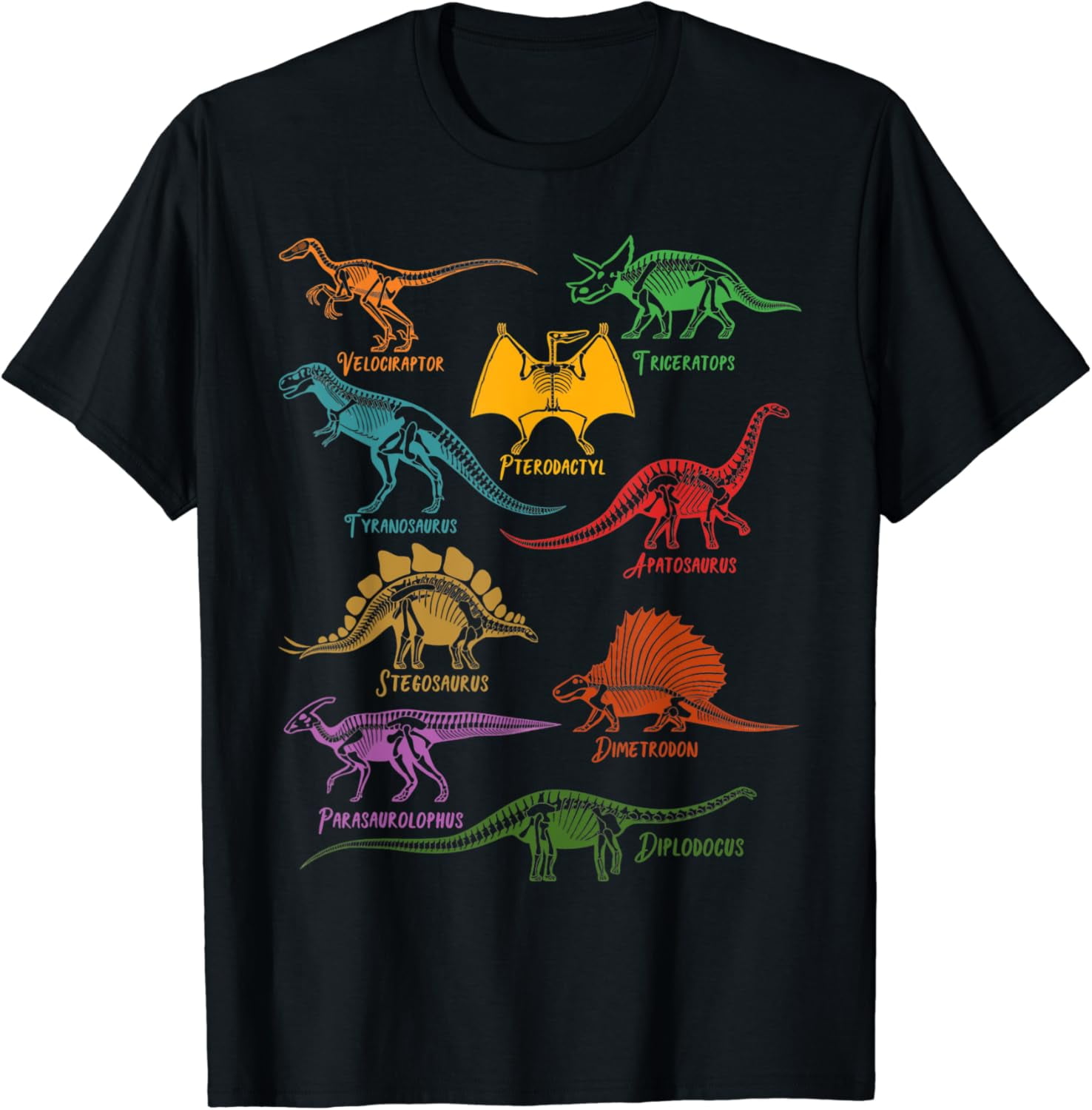 Sam Soft Types of Dinosaurs Skeletons Dino Lover T-Shirt - Walmart.com