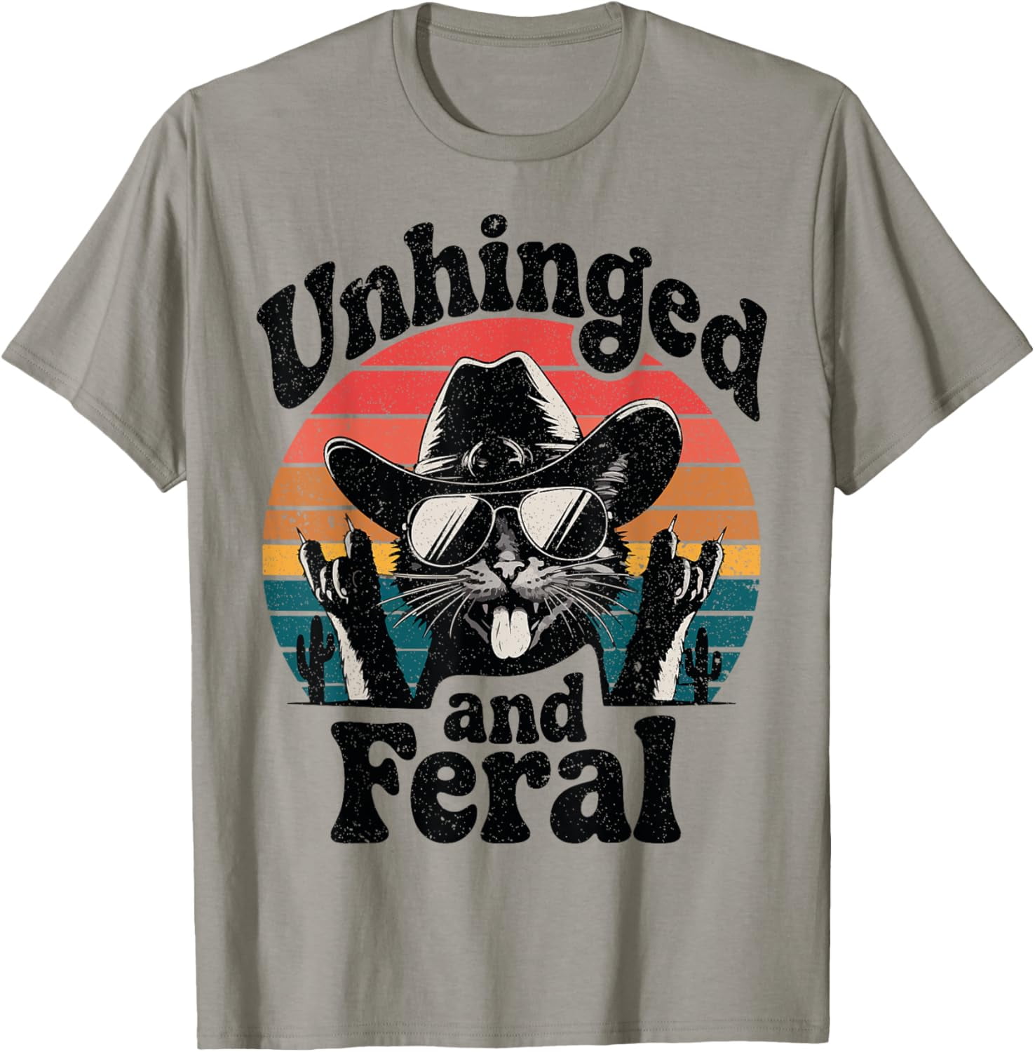 Sam Soft Unhinged And Feral Funny Retro Vintage Cat Wrangler Kitten T ...
