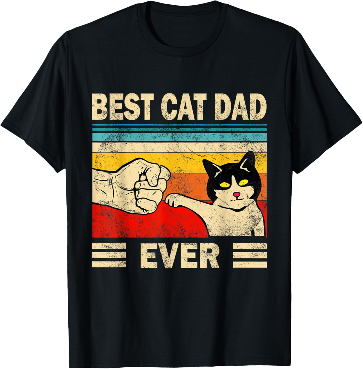Sam Soft Vintage Best Cat Dad Ever Bump Fit Father's Day 2025 T-Shirt ...