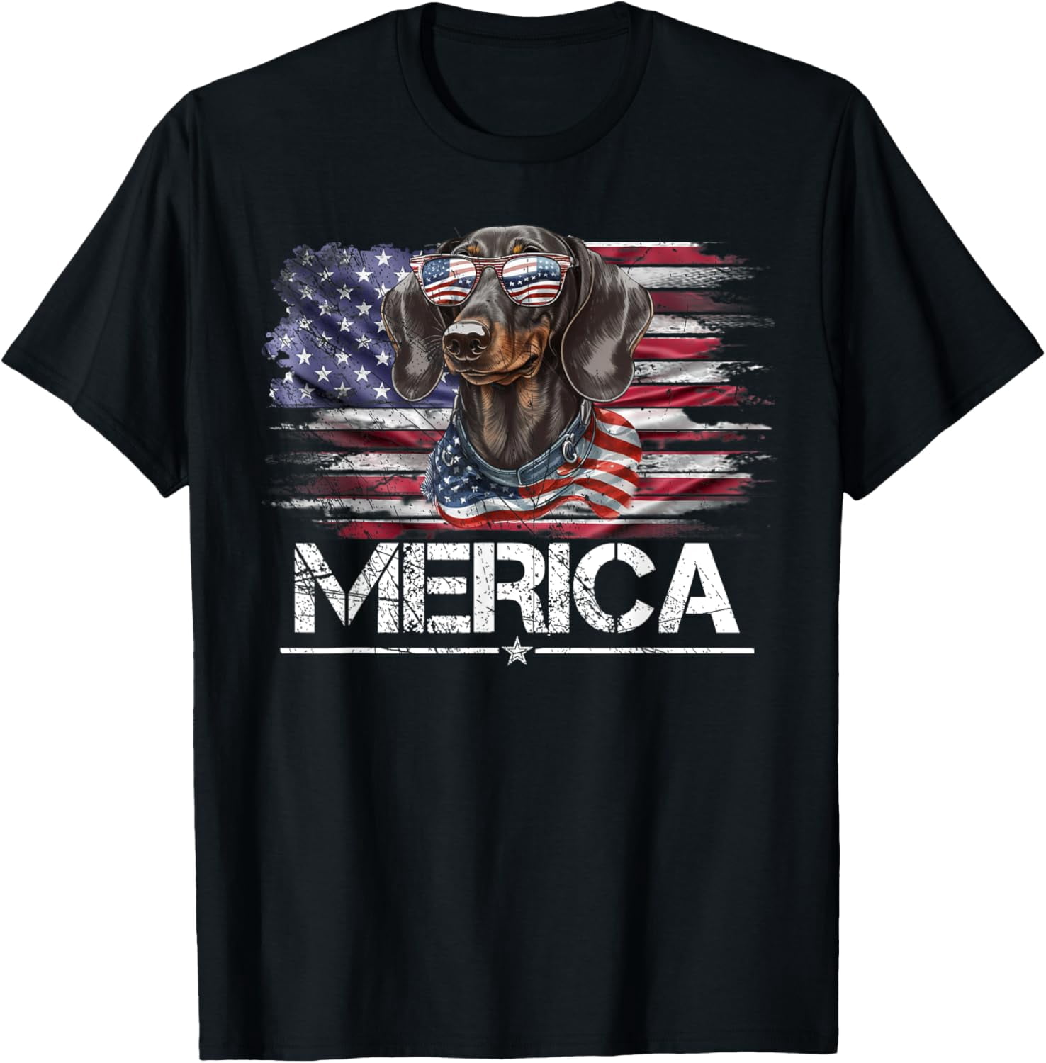 Sam Soft Vintage Dachshund Dog, Merica Weiner Dog USA Flag Funny T ...