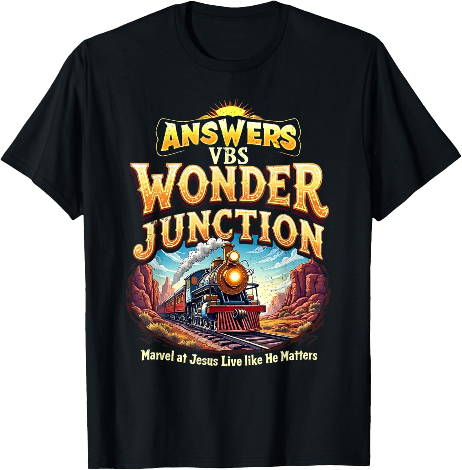 Sam Soft Vintage Wonder Junction VBS Train Theme Christian Apparel T ...