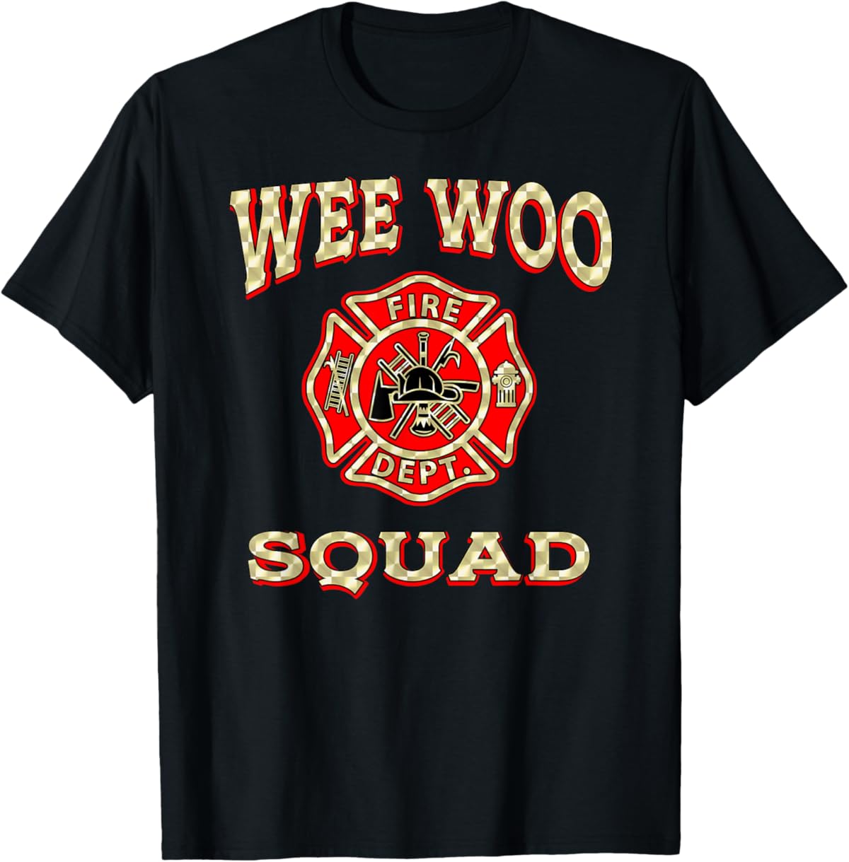Sam Soft WEE WOO SQUAD Firefighter Badge Marshal Fire Truck T-Shirt ...
