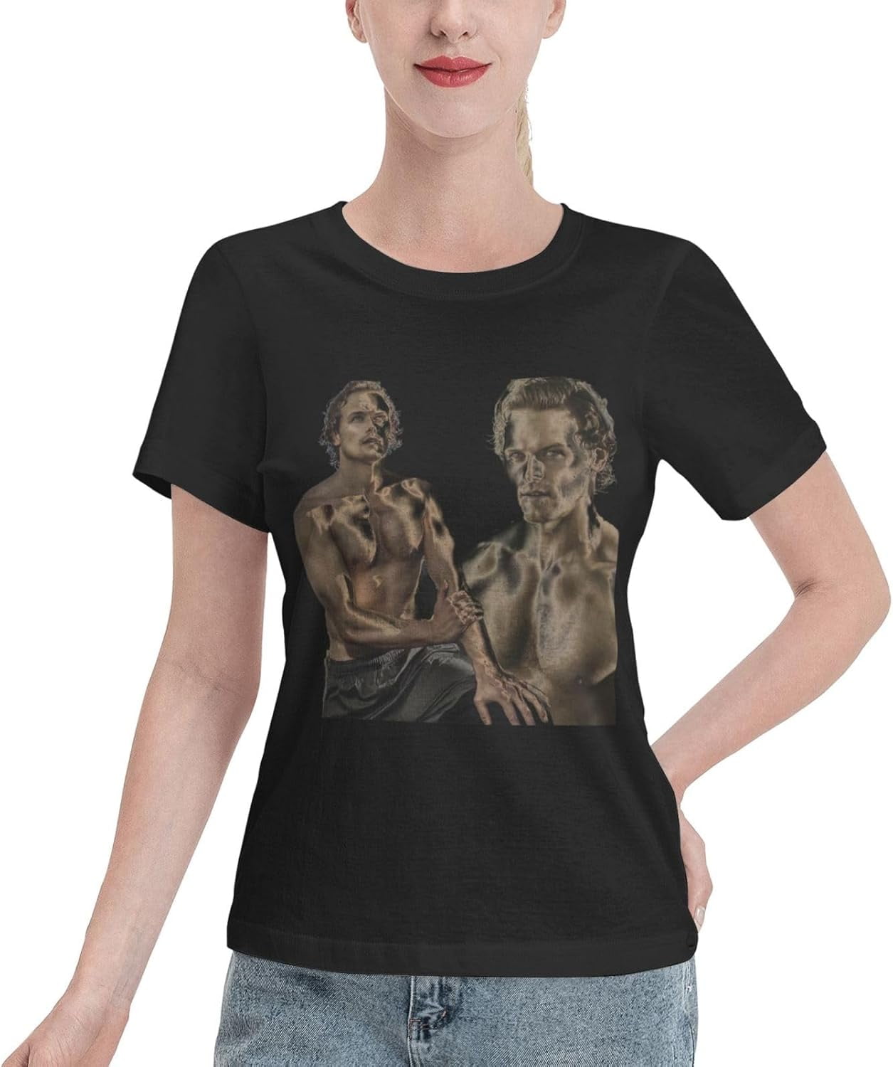 Sam Star Heughan Man's T Shirt Summer O-Neck Short Sleeve 3D Printing Clothes - Walmart.com