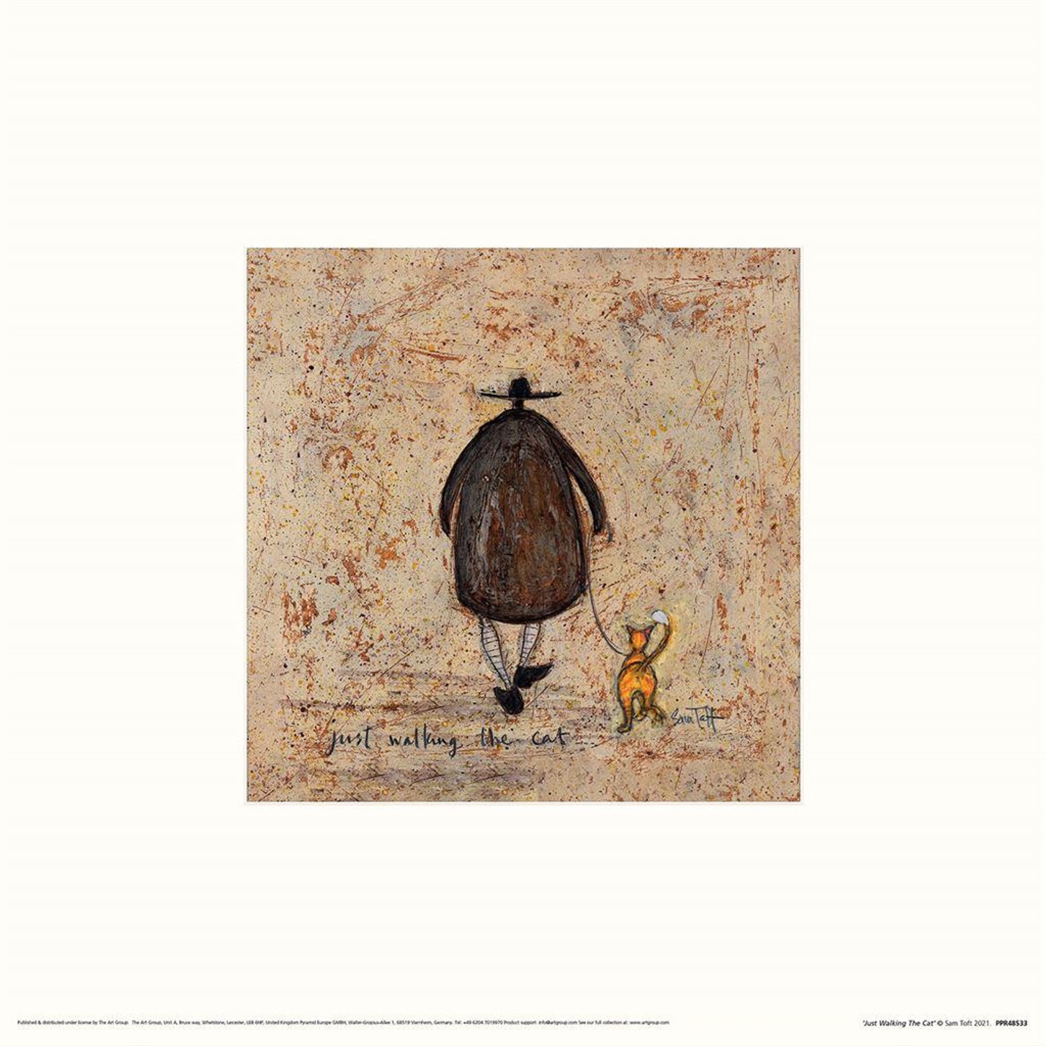 Sam Toft Just Walking The Cat Print - Walmart.com