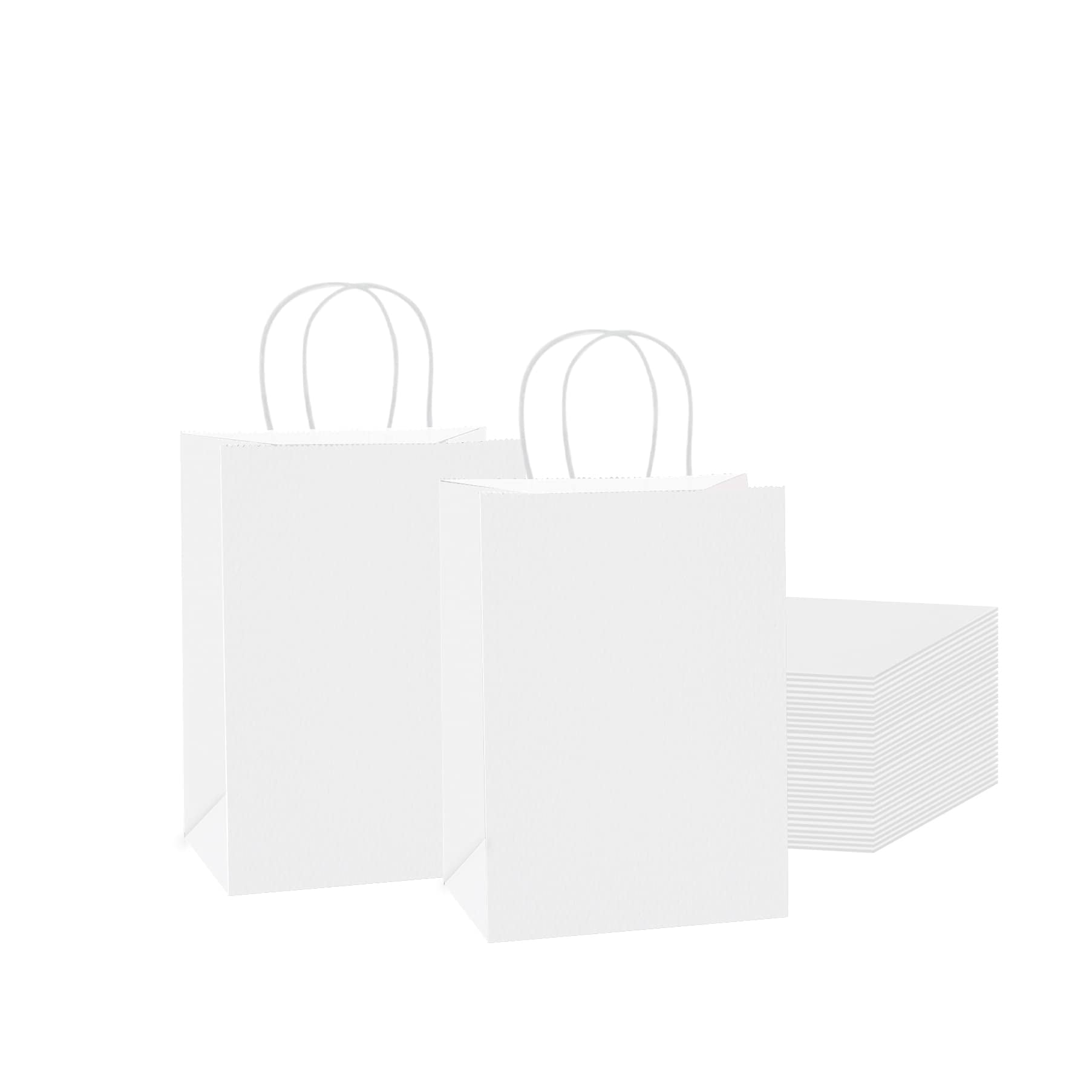 Sam Wrap Paper Bags with Handles 5.75”x3.75”x8 100 Pack Plain White ...