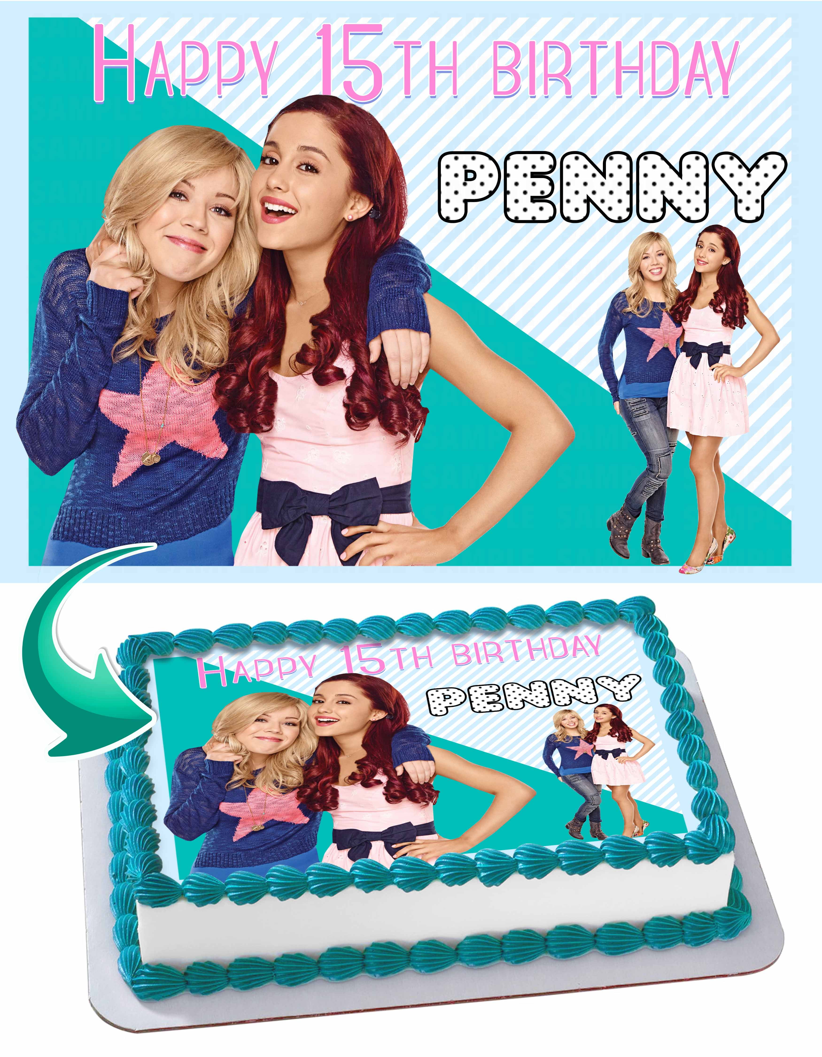 Sam and Cat Edible Image Cake Topper Personalized Birthday Sheet ...