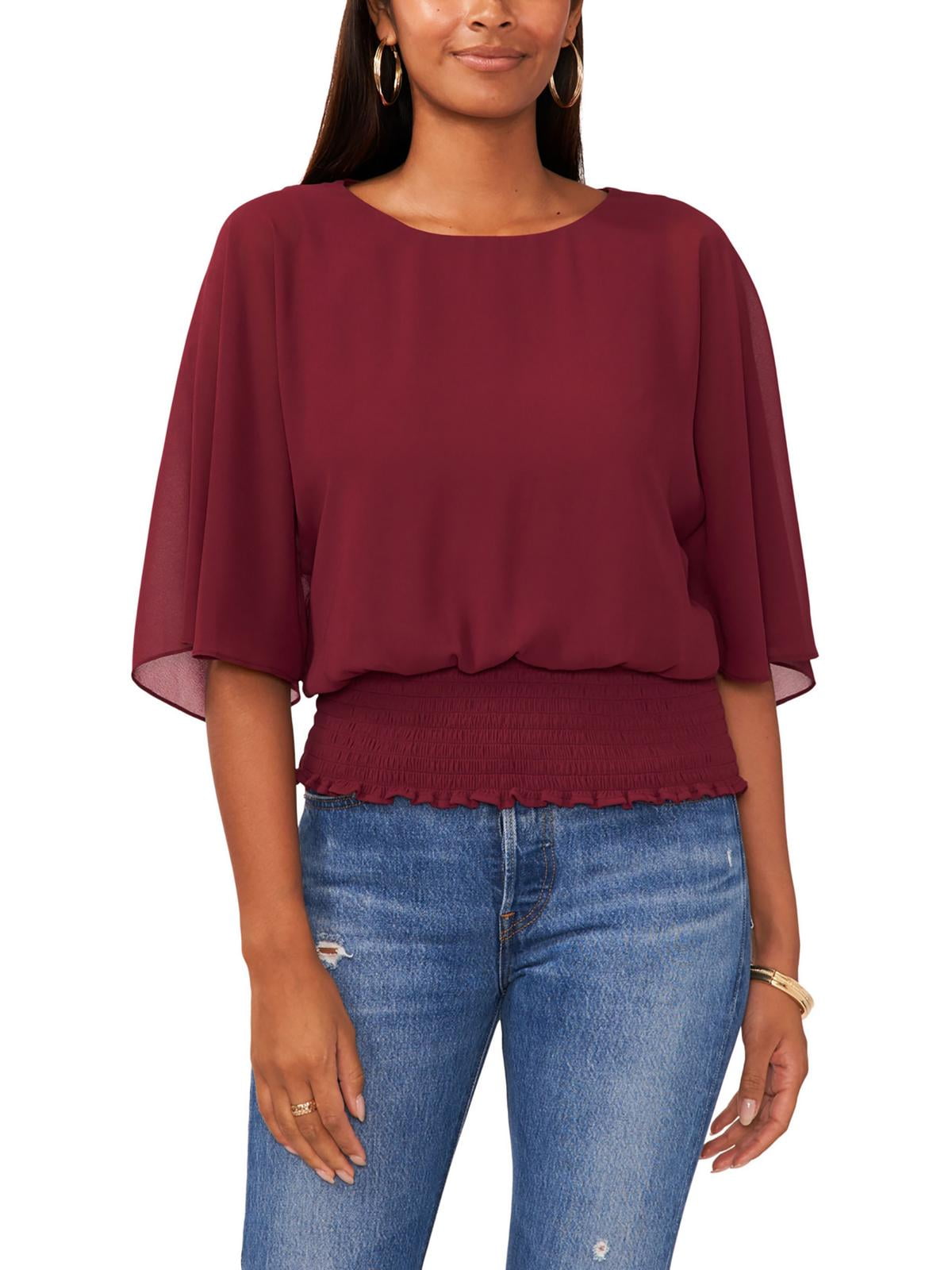 Sam and Jess Womens Smocked Blouse - Walmart.com