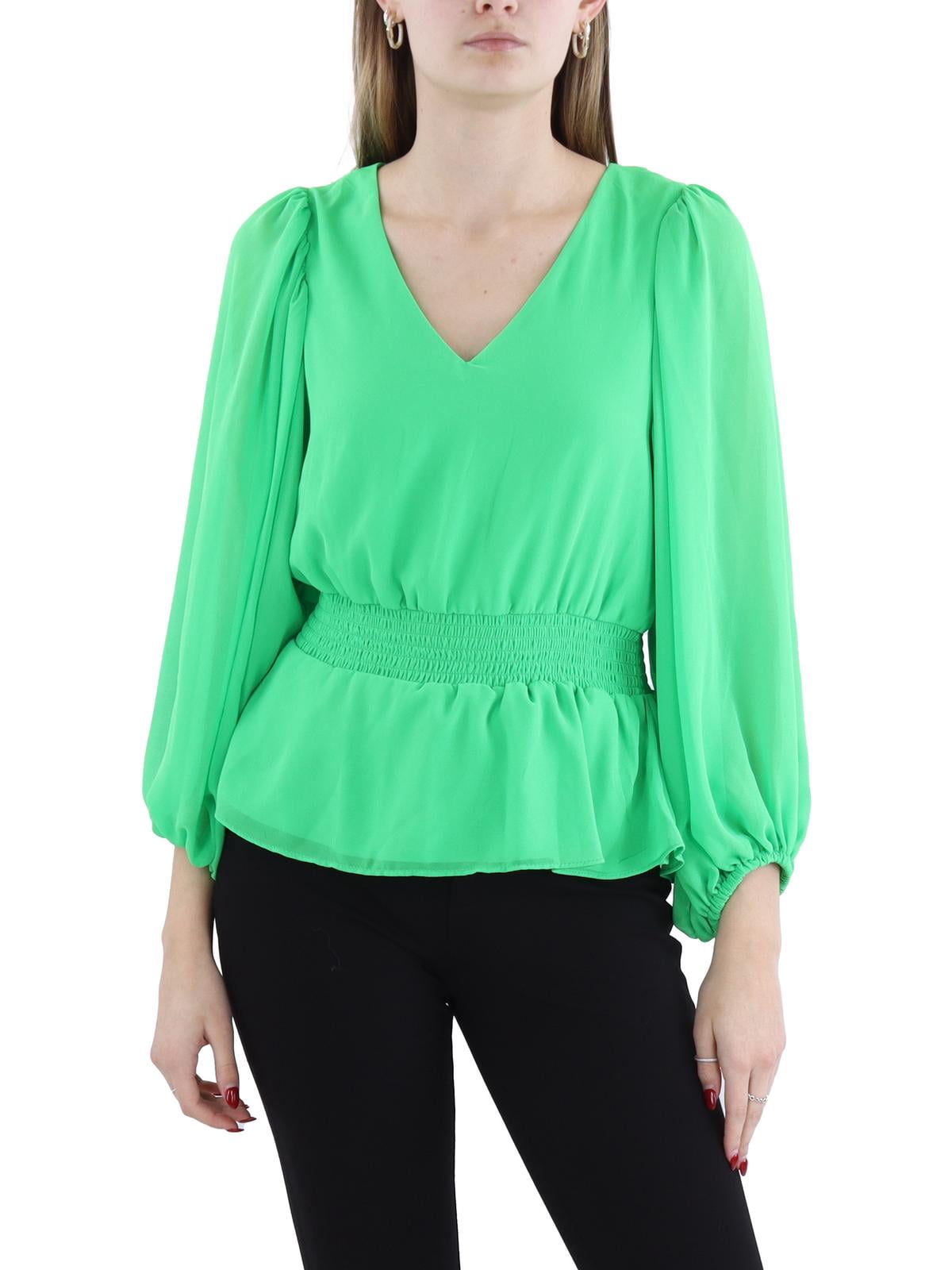 Sam and Jess Womens Smocked Chiffon Blouse - Walmart.com