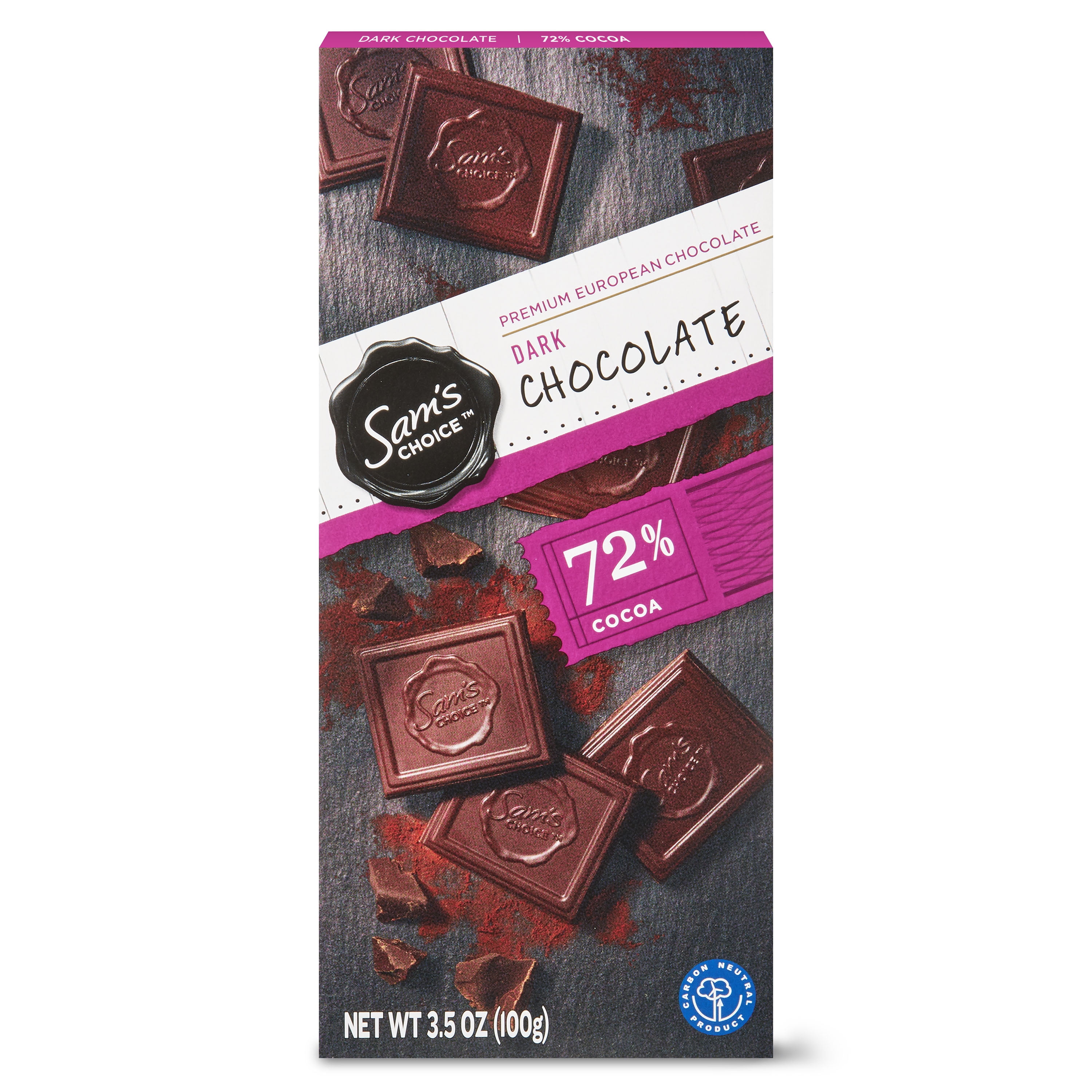 Sam's Choice Sweet 72% Cacao Dark Chocolate Candy Bar, 3.5 oz - Walmart.com