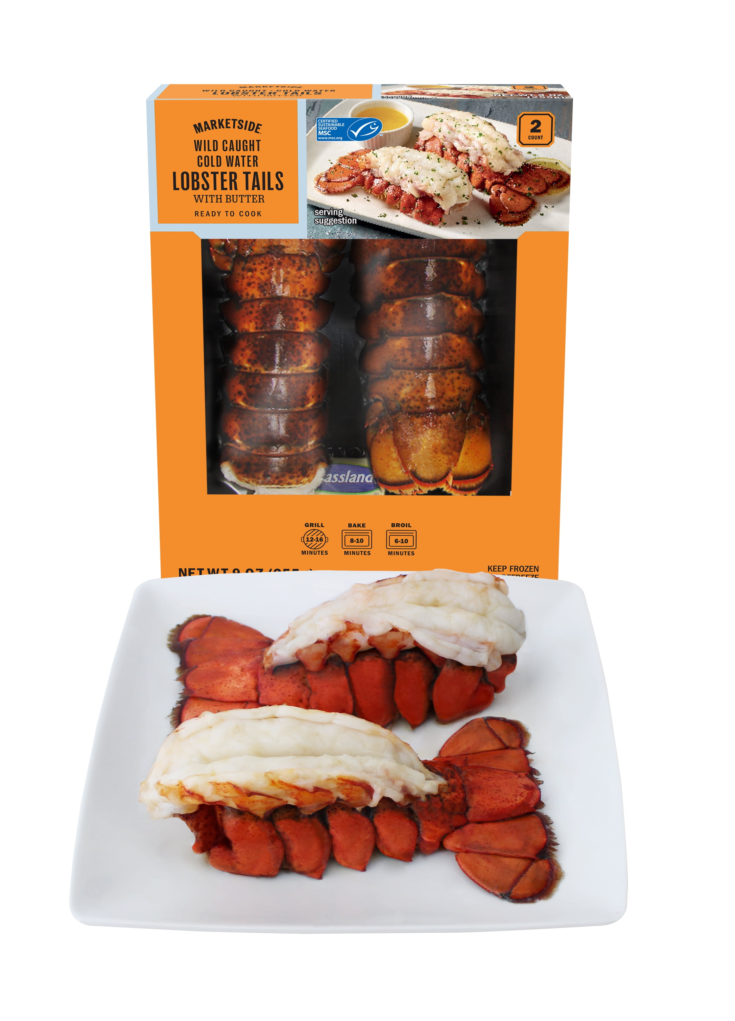 Marketside Frozen Wild Caught Cold Water Lobster Tails with Butter 9 oz ...