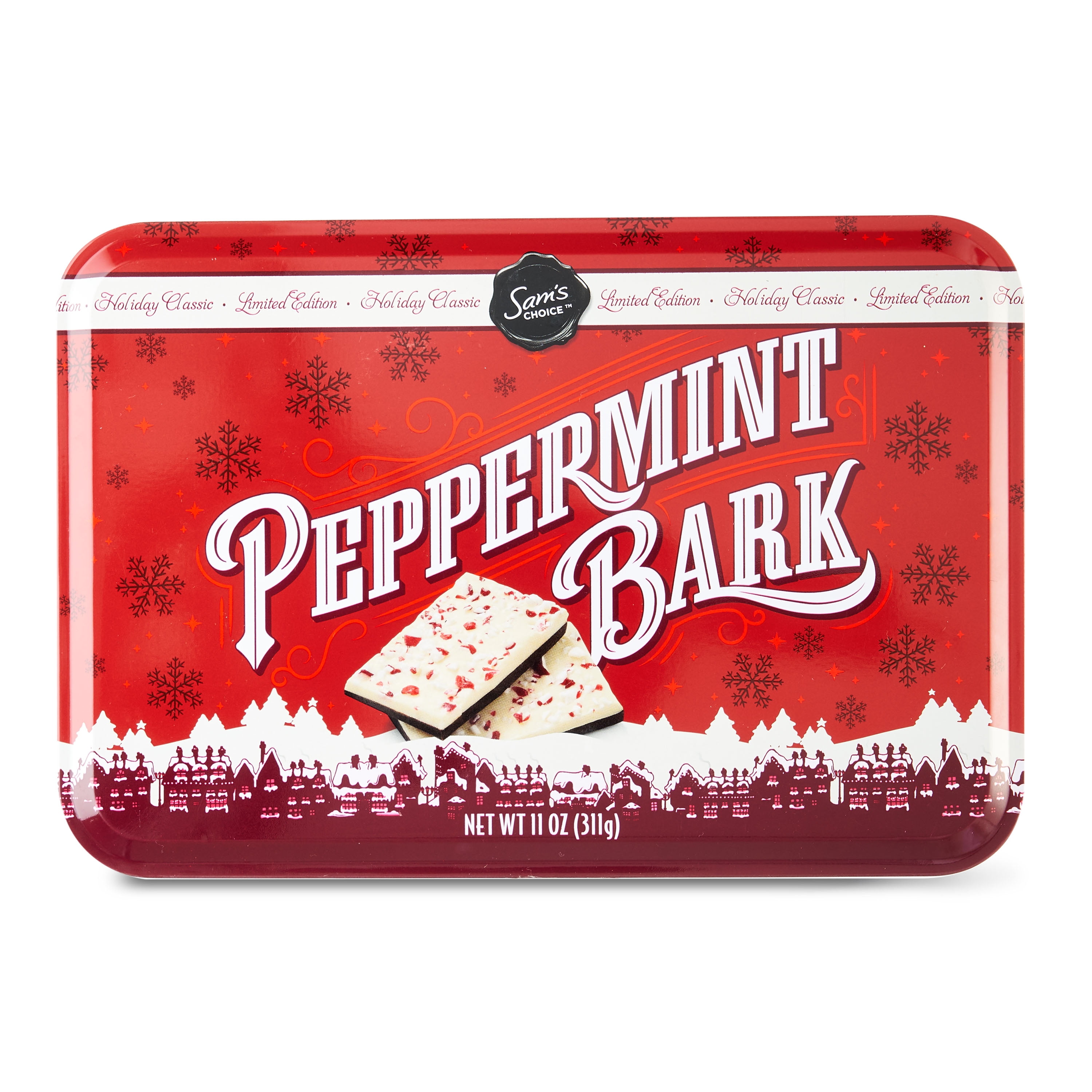 Sam's Choice Holiday Classic Peppermint Bark Tin, 11 oz - Walmart.com