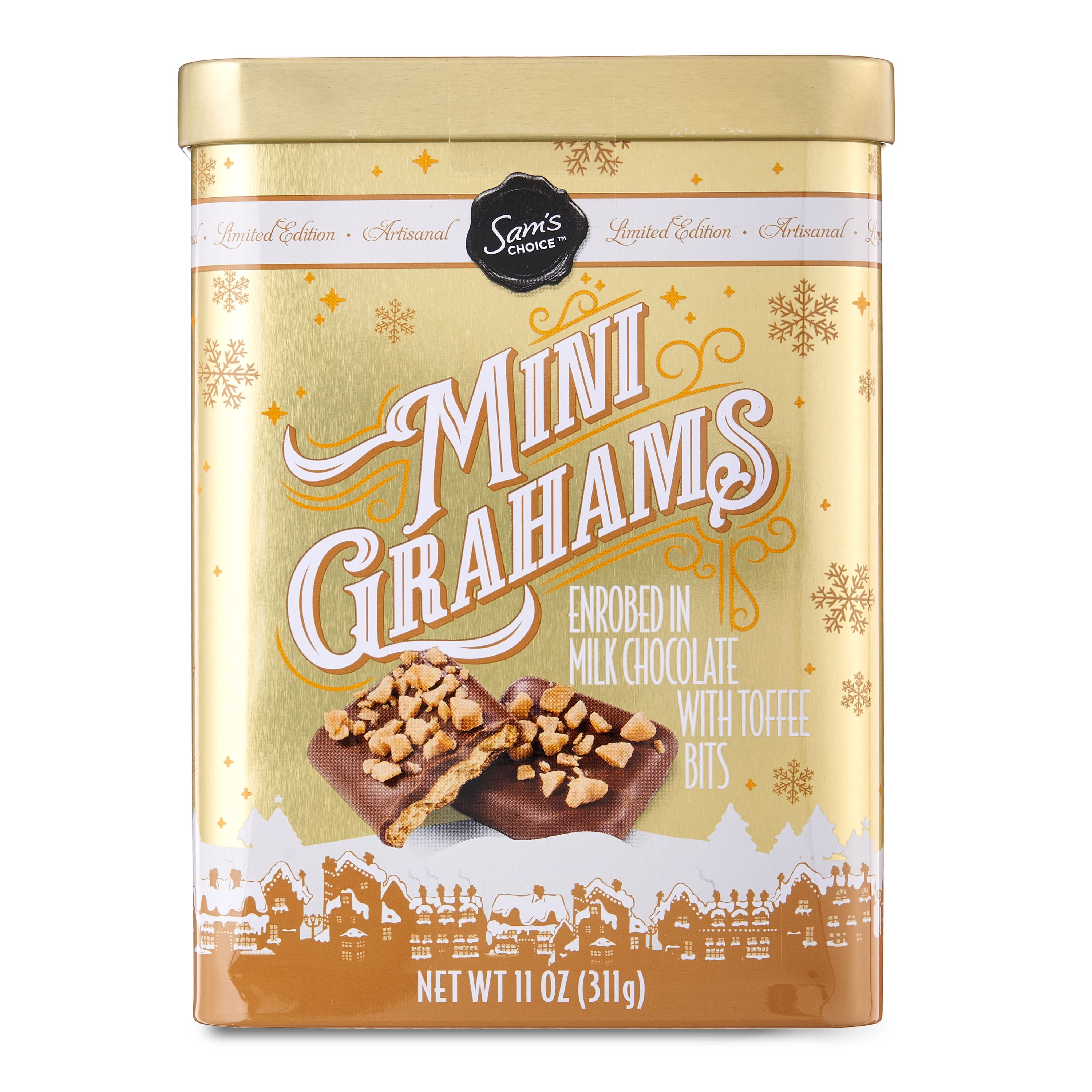 Sam’s Choice Milk Chocolate Enrobed Mini Grahams with Toffee Bits Tin ...