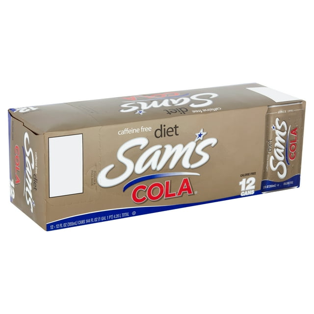 Sam's Cola Caffeine Free Diet Soda, 12 fl oz, 12 count - Walmart.com