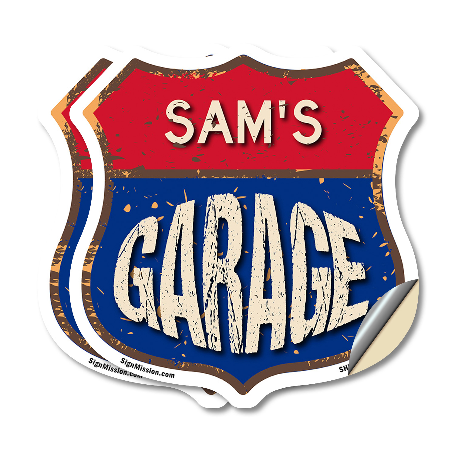 Sam's Garage (2 Pack) 12 inch X 12 inch Shield Shaped Heavy Duty 3.2 ...