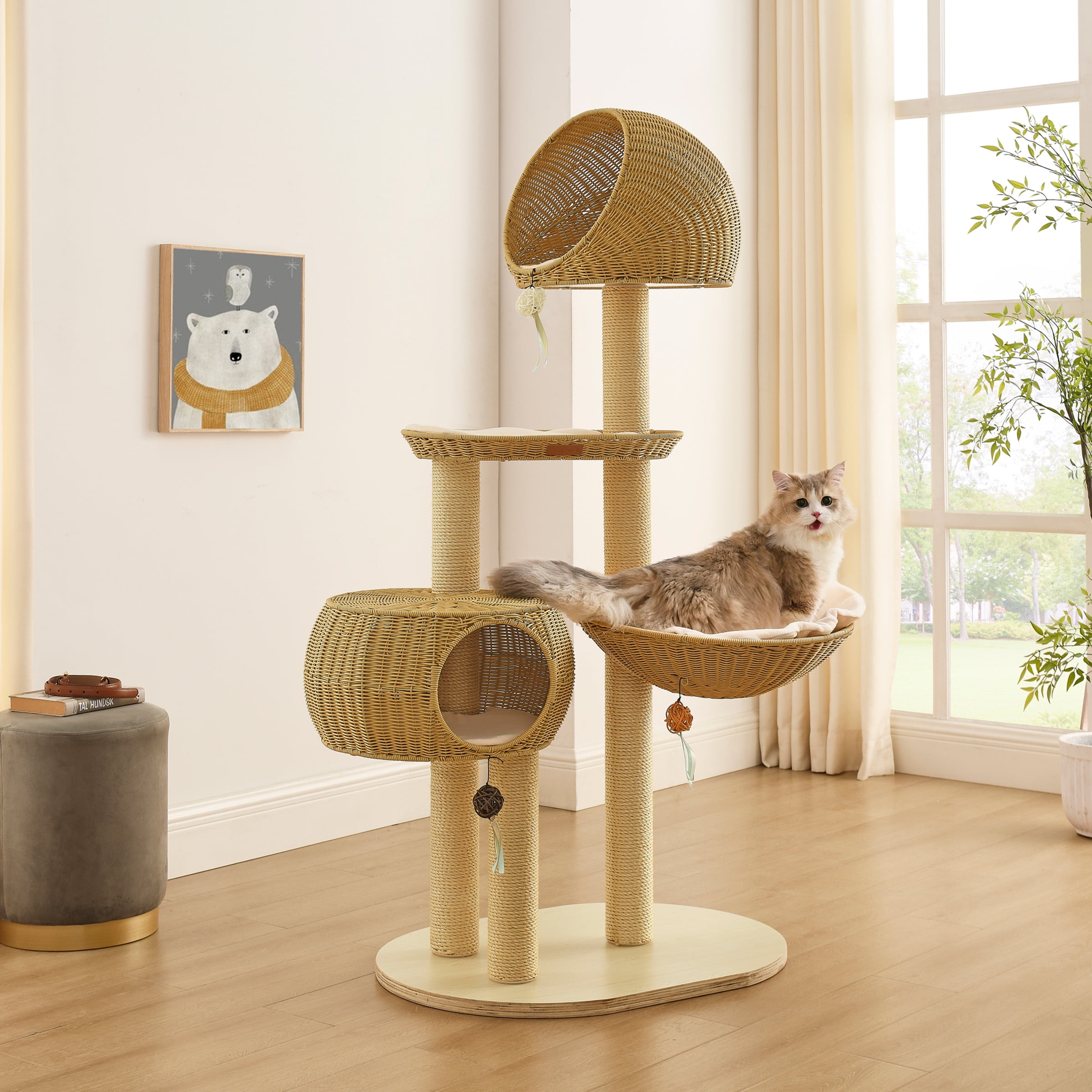 Sam's Pets Chase 63" Cat Tree In Natural Oak - Walmart Business Supplies