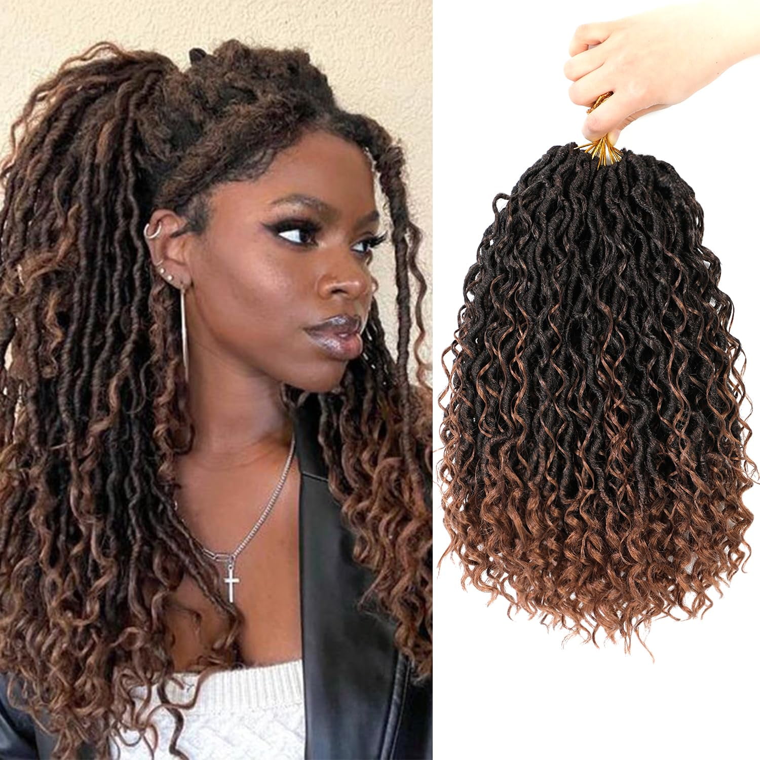 SamBraid Goddess Locs Crochet Hair 14 Inch, 8 Packs New Goddess Faux ...