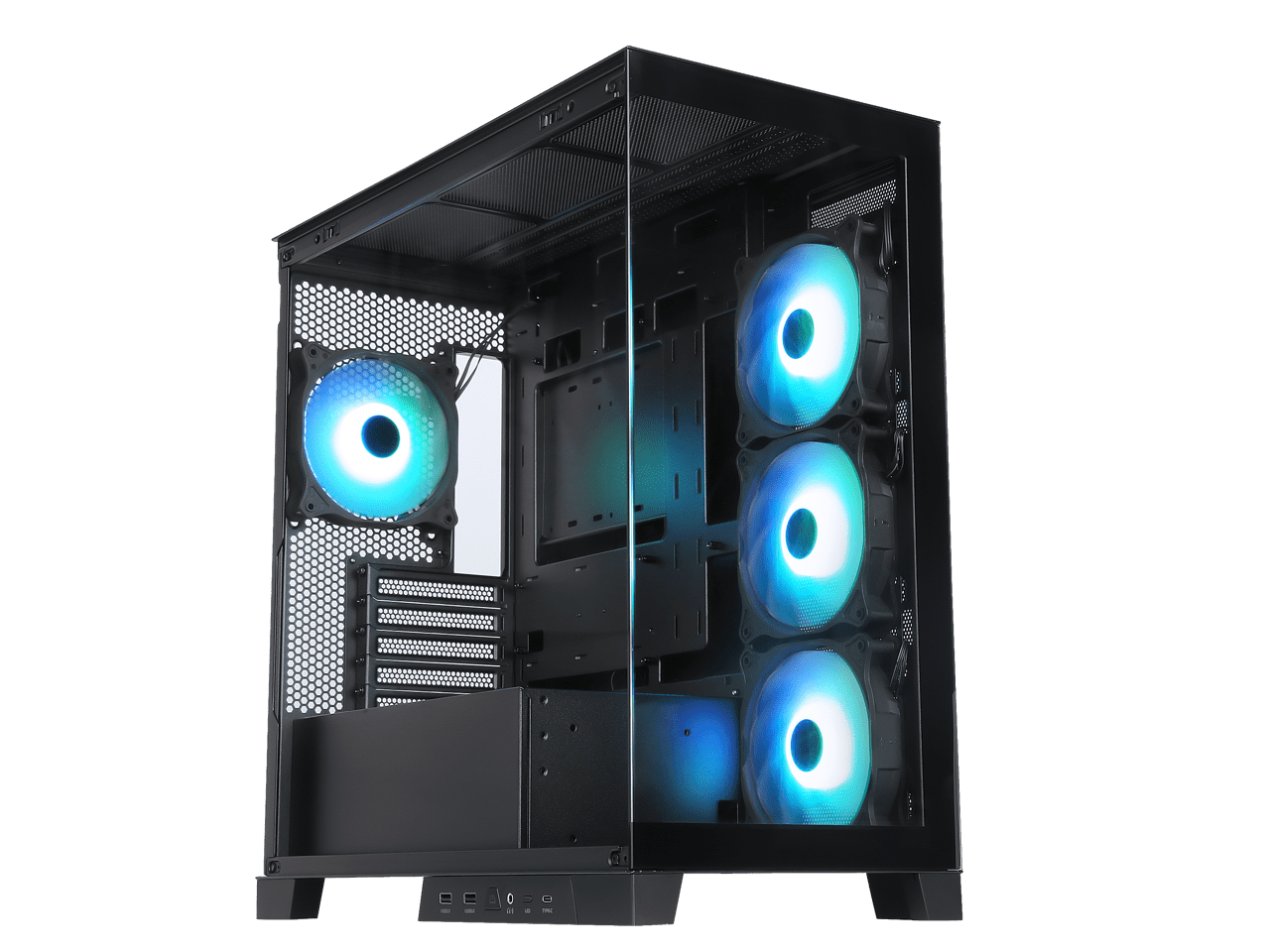 Sama AR01-RGB-BK Gaming Computer Case, Dual USB3.0/Type C, Micro-ATX ...