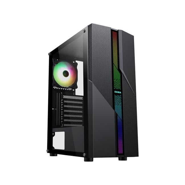 Sama SAMA-M3-ARGB Steel & Tempered Glass ATX Mid Tower Computer Case ...