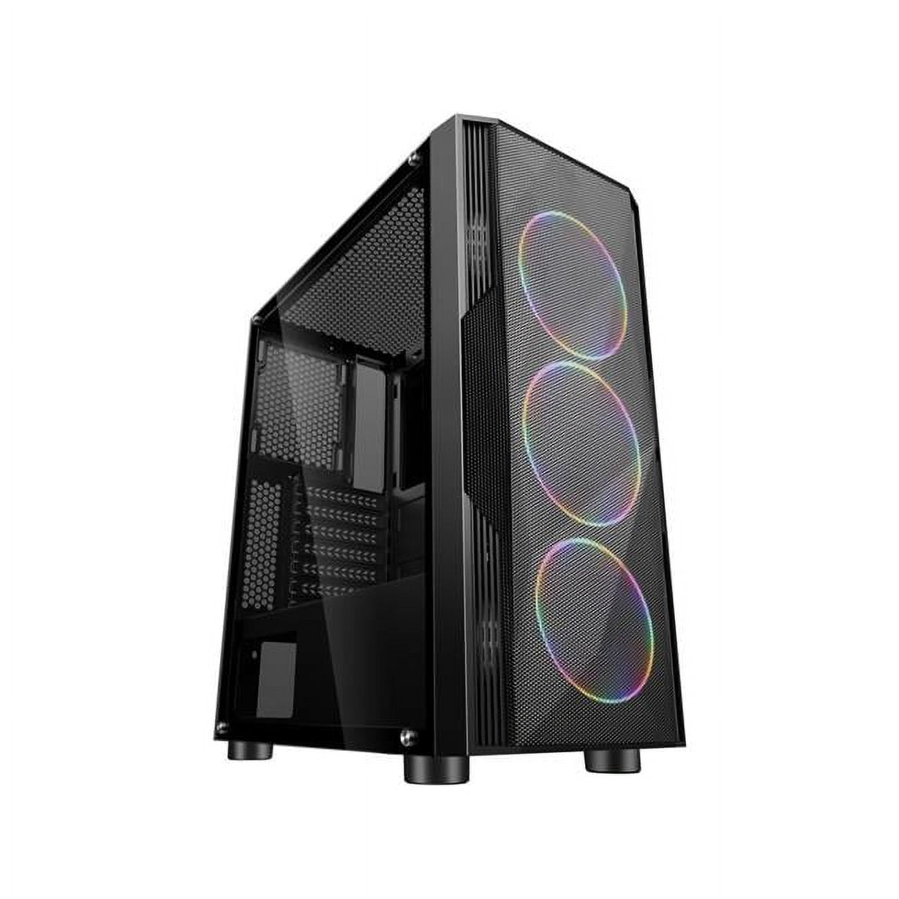 Sama Sama-3D Steel & Tempered Glass ATX Mid Tower Computer Case, Black ...
