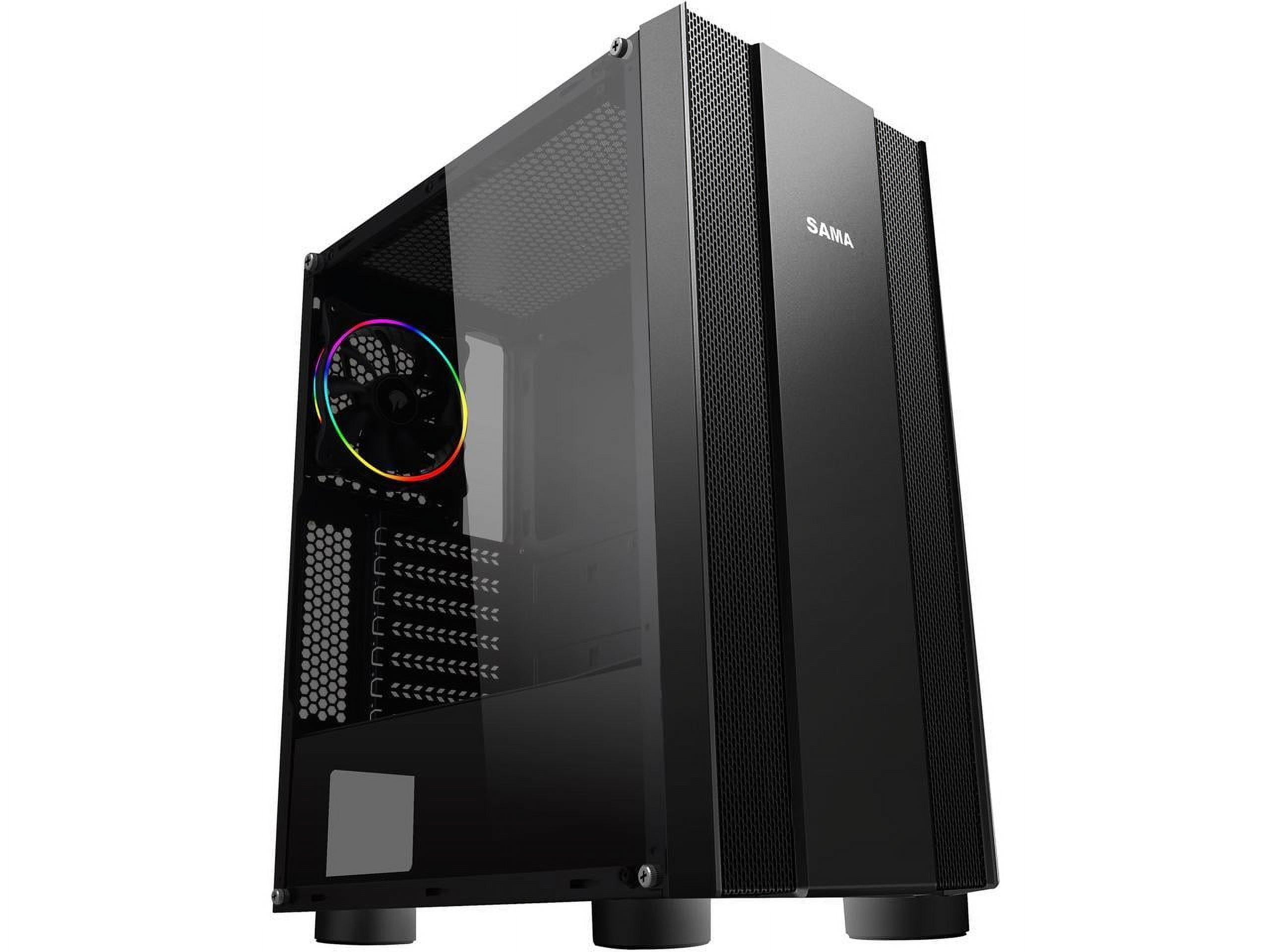 SAMA Sama-Z3 Black Steel / Tempered Glass ATX Mid Tower Computer Case ...