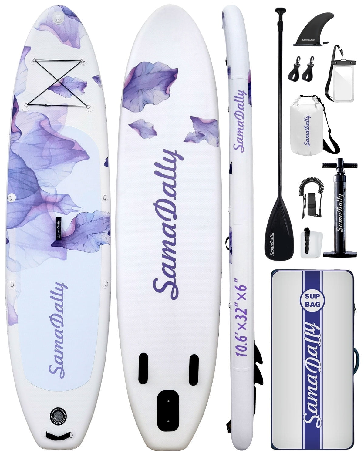 SamaDally 10.6' Inflatable Stand Up Paddle Boards, 32" Paddle Board of ...