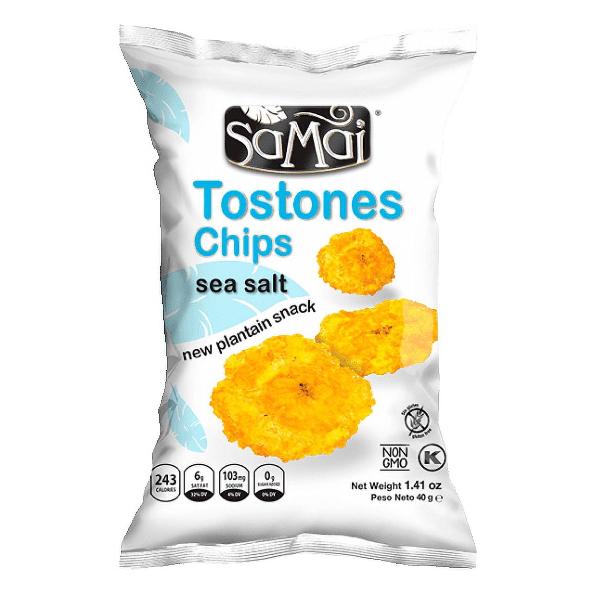 Samai Tostones Pacific Sea Salt Plantain Chips, Gluten-Free, 1.4oz Bag ...