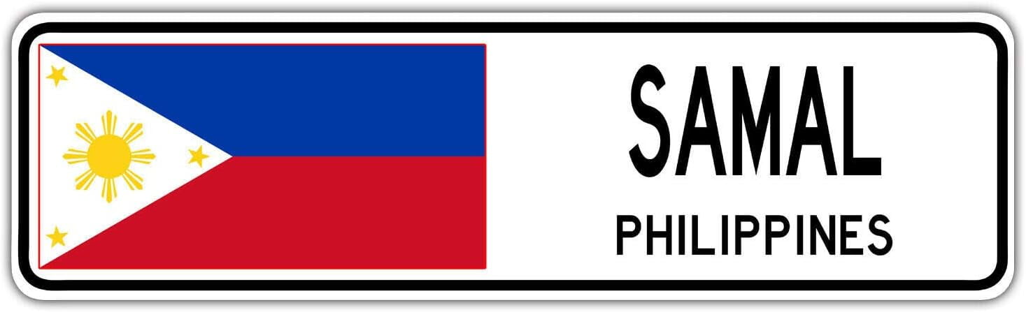 Samal, Philippines Street Sign Filipino Flag City Country Road Wall ...