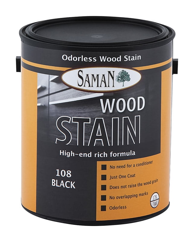 Saman Solid Black Water-Based Wood Stain 1 gal - Walmart.com