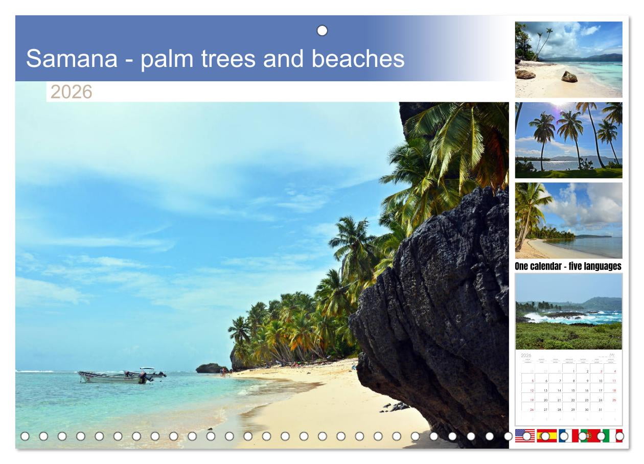Samana - palm trees and beaches (Monthly Wall Calendar 2026 16.5 x 23.4 ...