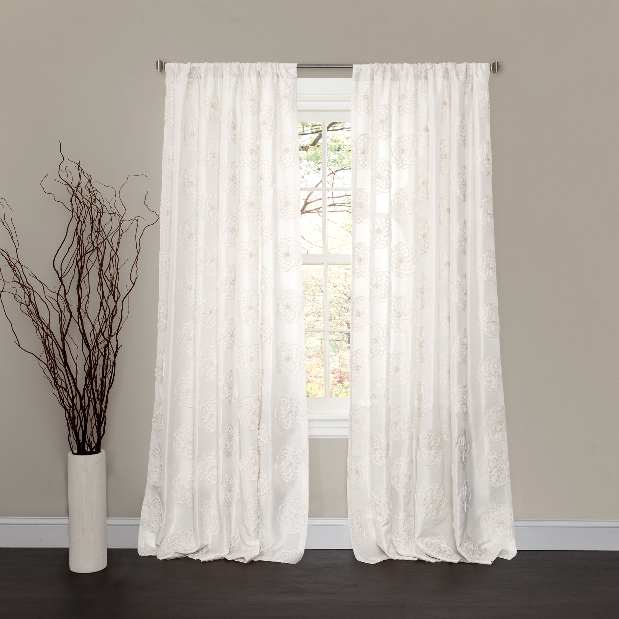Samantha Window Panel Single White 50x84 - Walmart.com