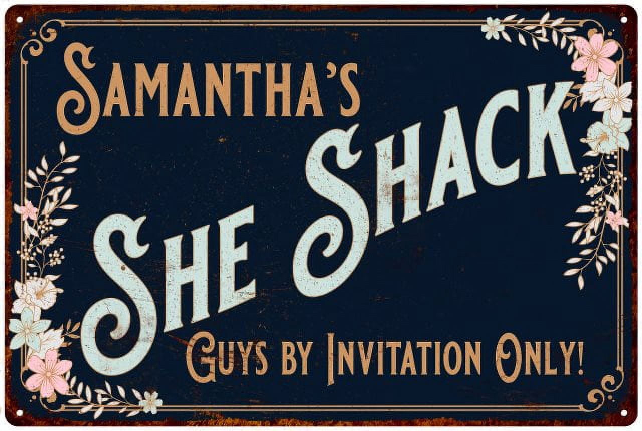 Samantha's SHE SHACK Sign Metal Wall Decor 16 x 24 Matte Finish Metal ...