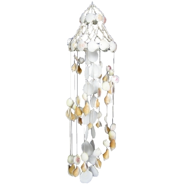 Samar Conch & Asian Moon Scallop Seashell Wind Chime 8x30" - Walmart.com