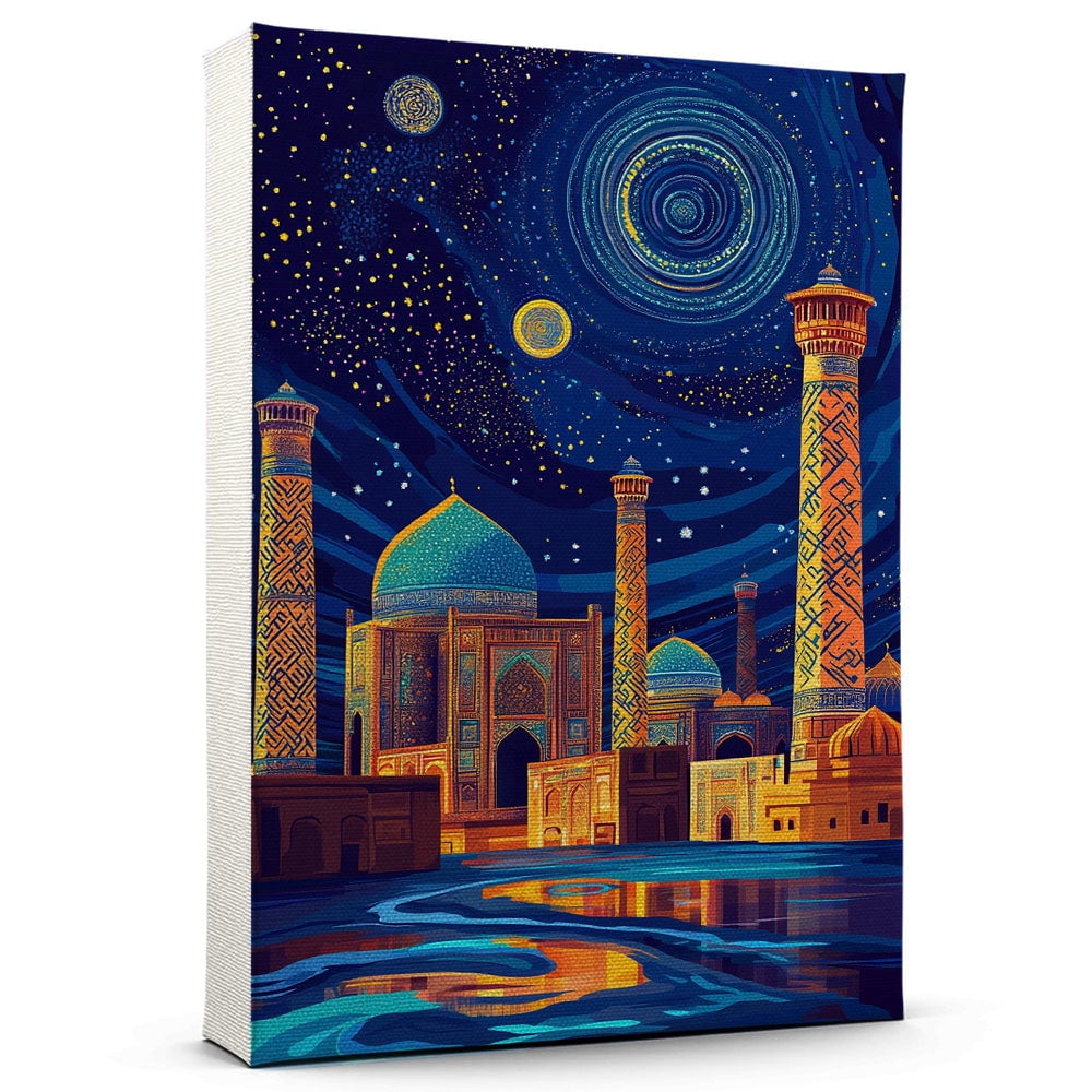 Samarkand Travel Canvas Prints, Uzbekistan Starry Night Travel decor ...