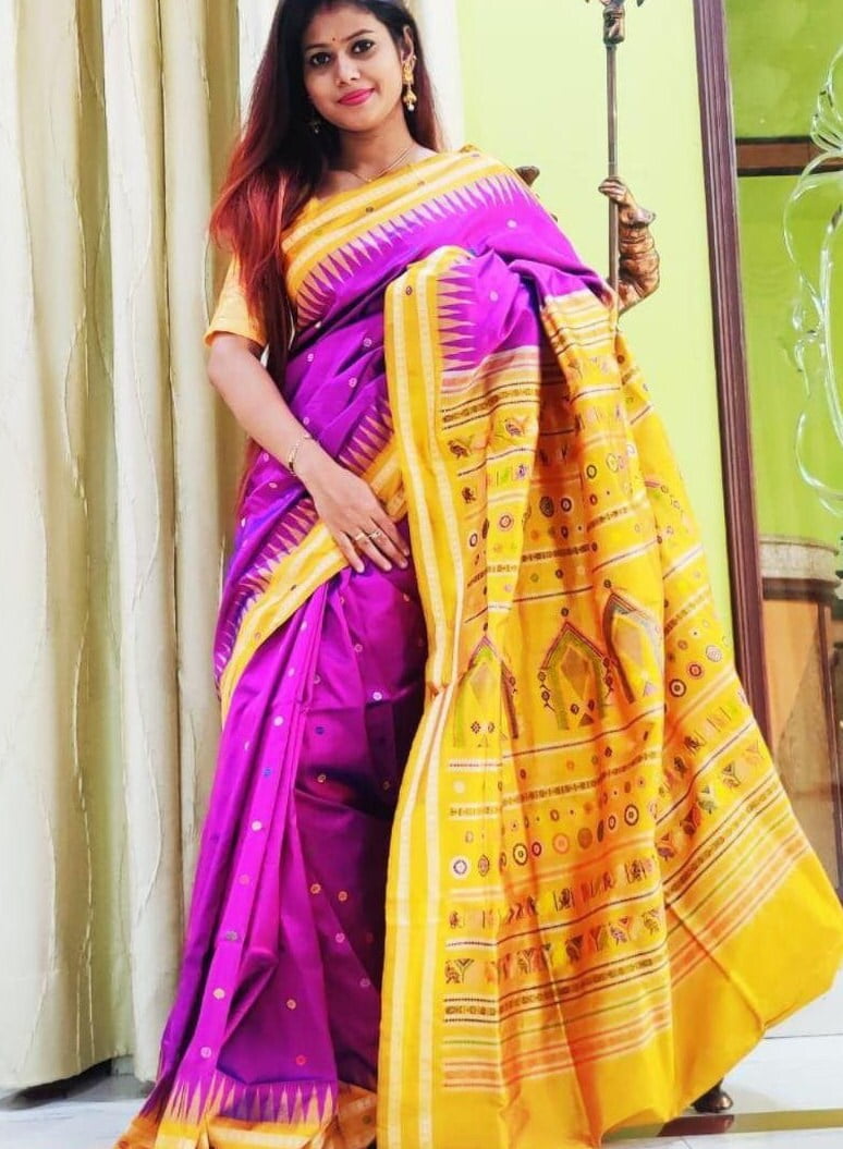 Sambalpuri saree dolabedi style saree odiya silk with blouse piece ...