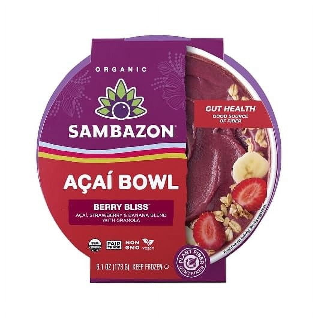 Sambazon Berry Bliss Acai Bowl, Non GMO, Vegan, 6.1 Ounces (Pack Of 8 ...