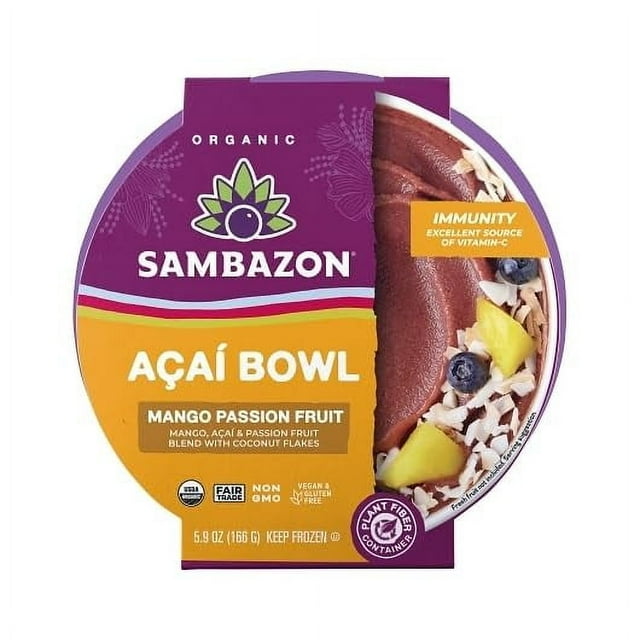 Sambazon Mango Passion Fruit Acai Bowl, 5.9 oz. (Pack of 8) - Walmart.com