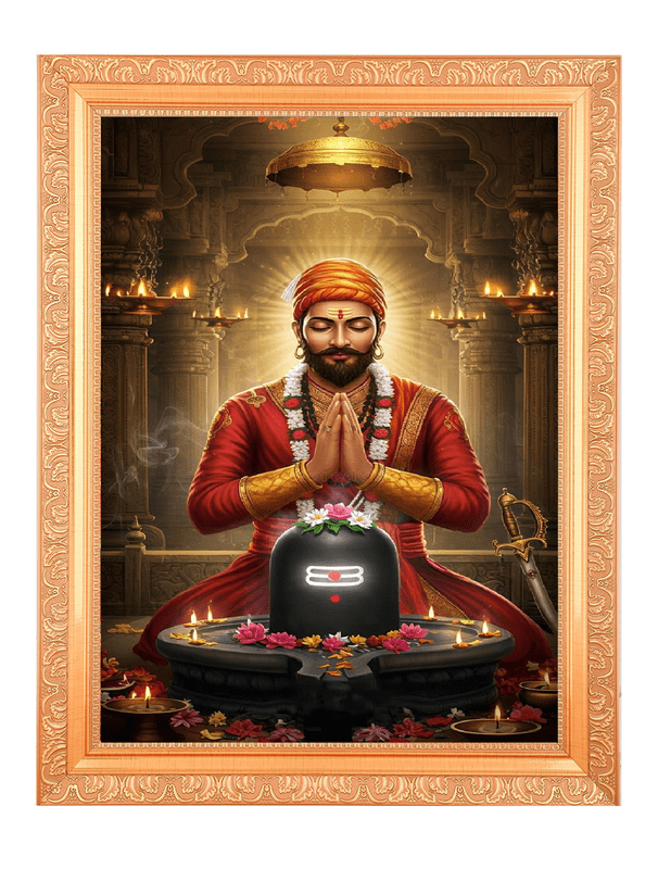 Sambhaji Raje Painting Vintage Design Digital Print Photo In Golden ...