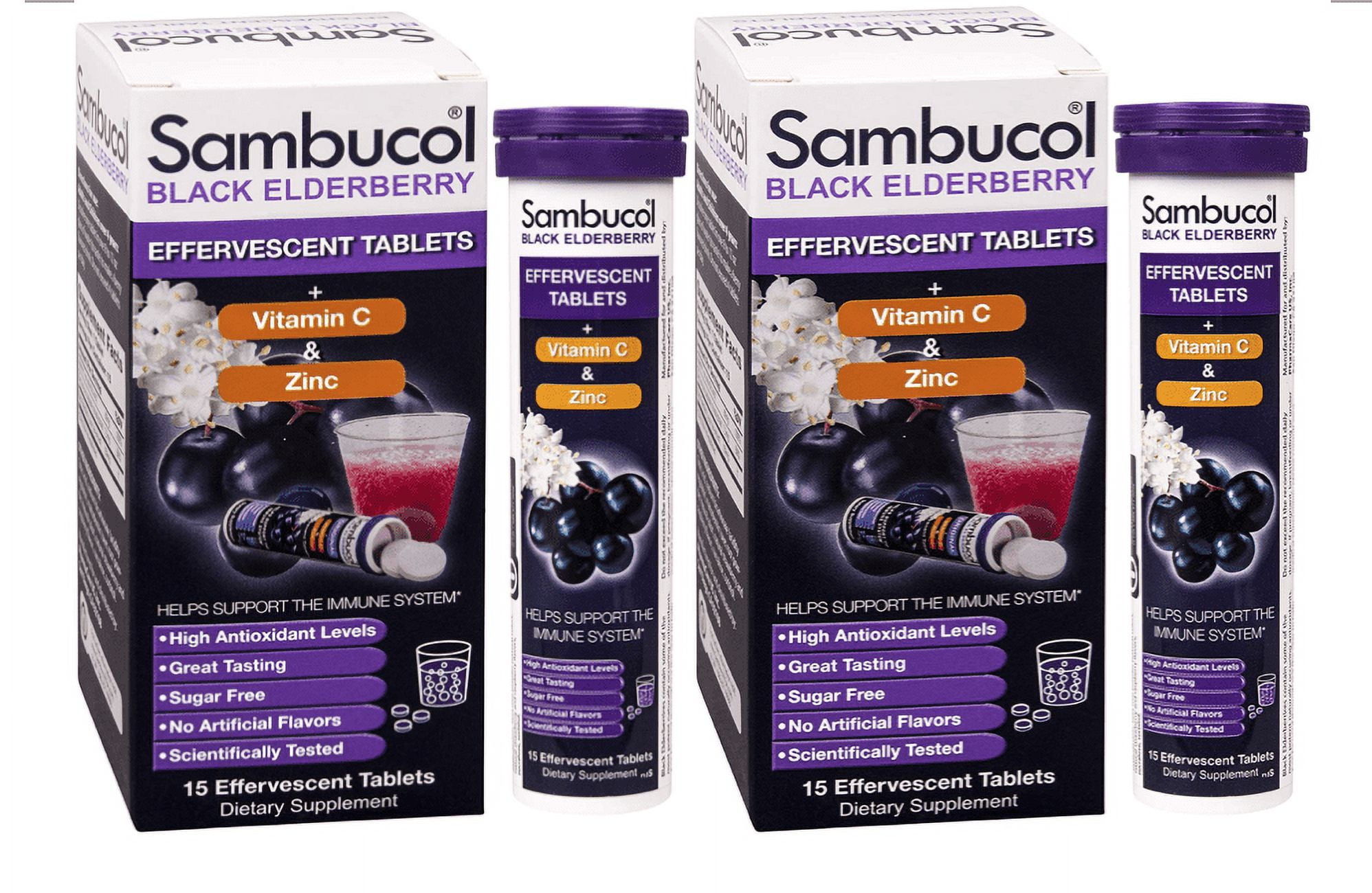 Sambucol - Black Elderberry, Effervescent Tablets, 15 Effervescent ...