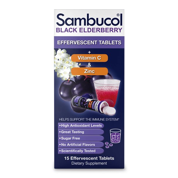Sambucol Black Elderberry Immune Support Effervescent Tablets with ...