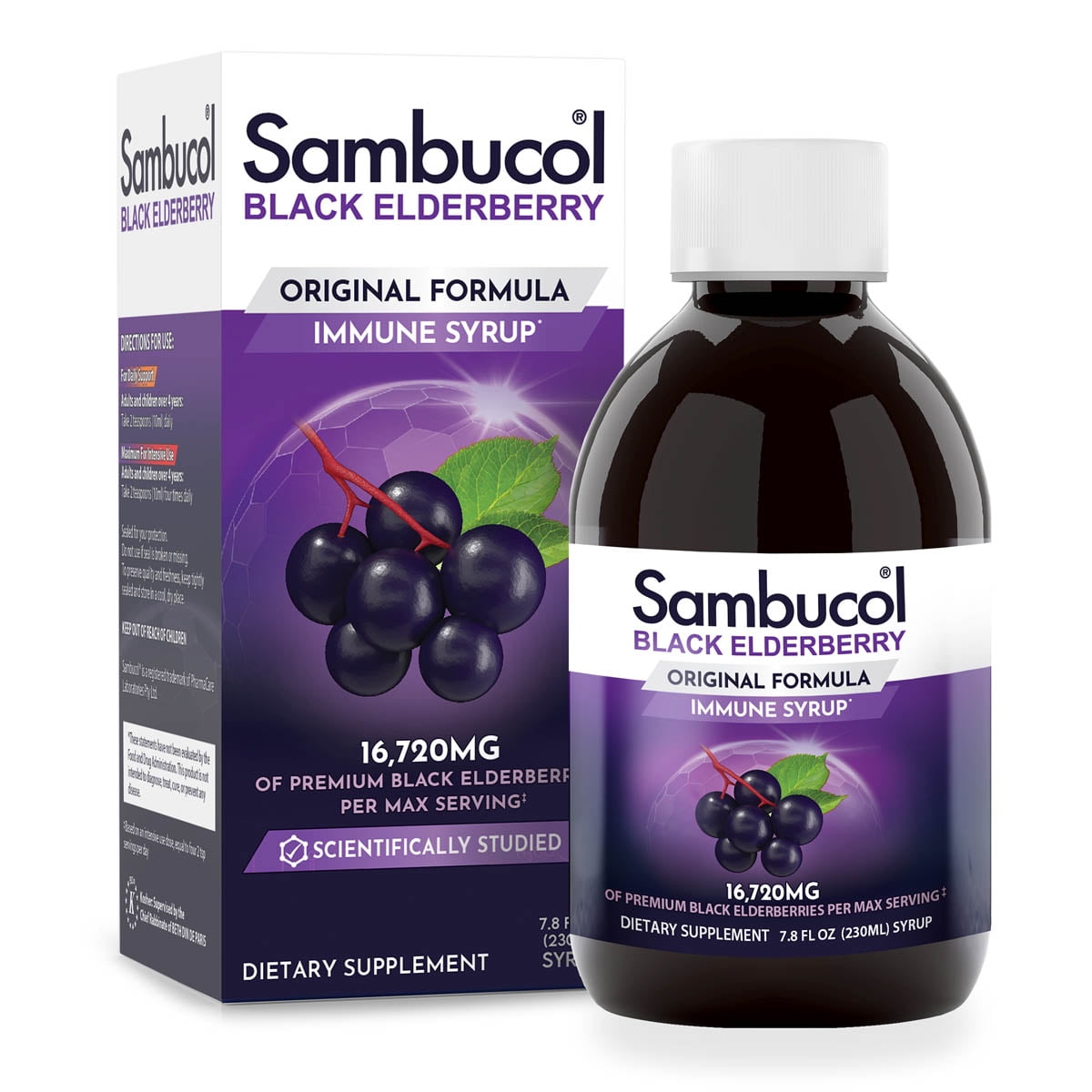 Sambucol Black Elderberry Syrup, Immune Support Medicine for Children ...