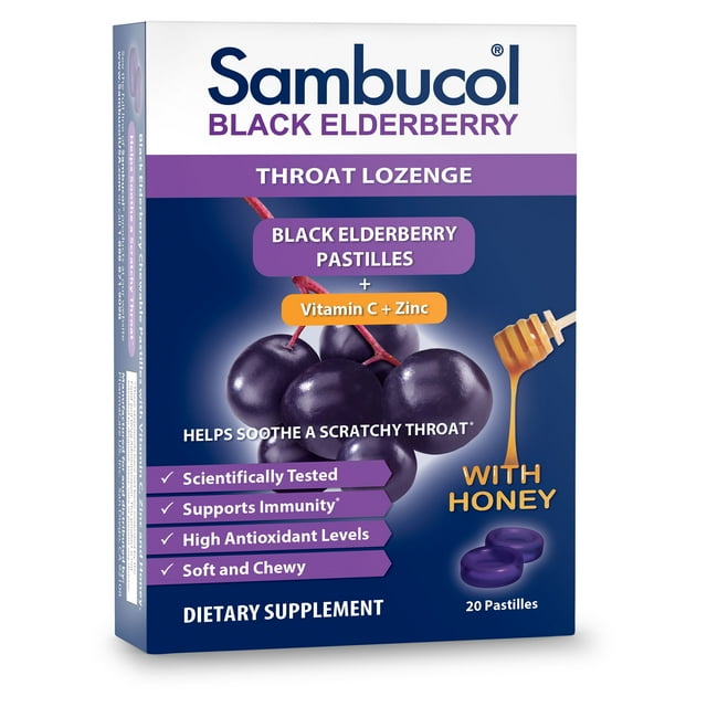 Sambucol Black Elderberry Sambucus, Medicine Relief Lozenges with ...