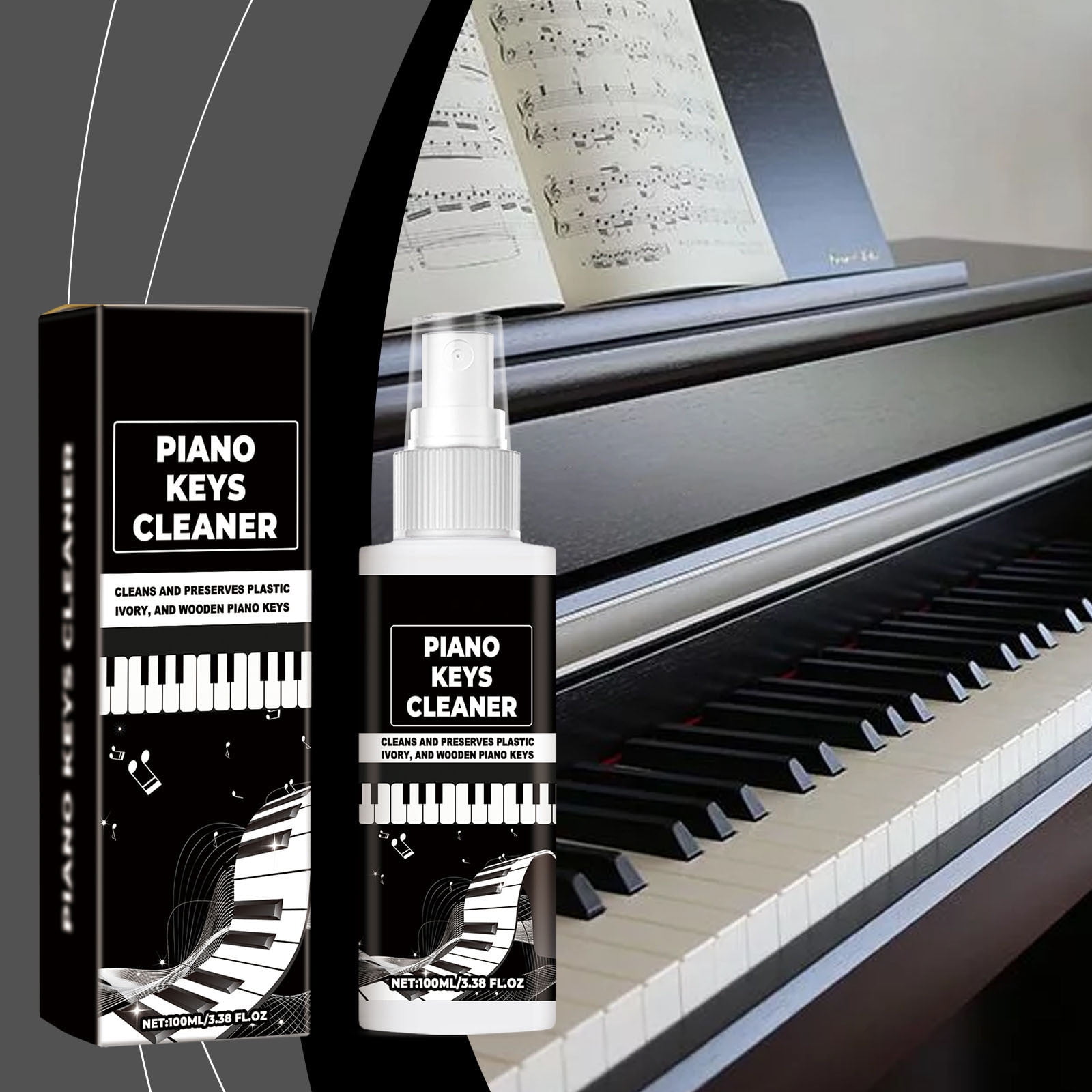Samdeem 100Ml Piano Key Cleaner Cleans Stains Piano Keys Mildly ...