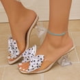 Samdudou Womens Low Block Heel Polka Dot Bow Accent Sandals Elegant ...