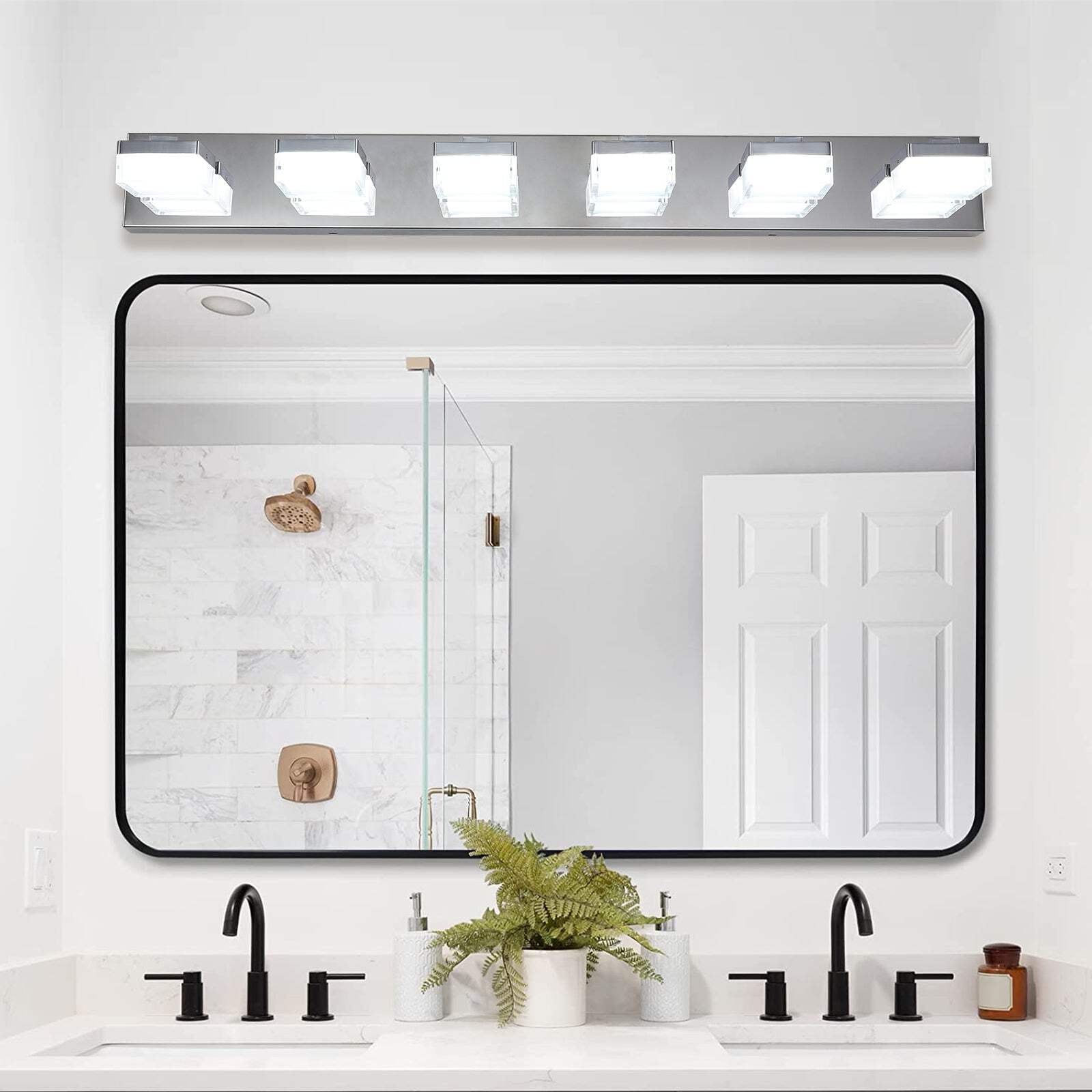 Same As W1340110610 L2016 Modern 6 Light Chrome Led Vanity Mirror Light ...