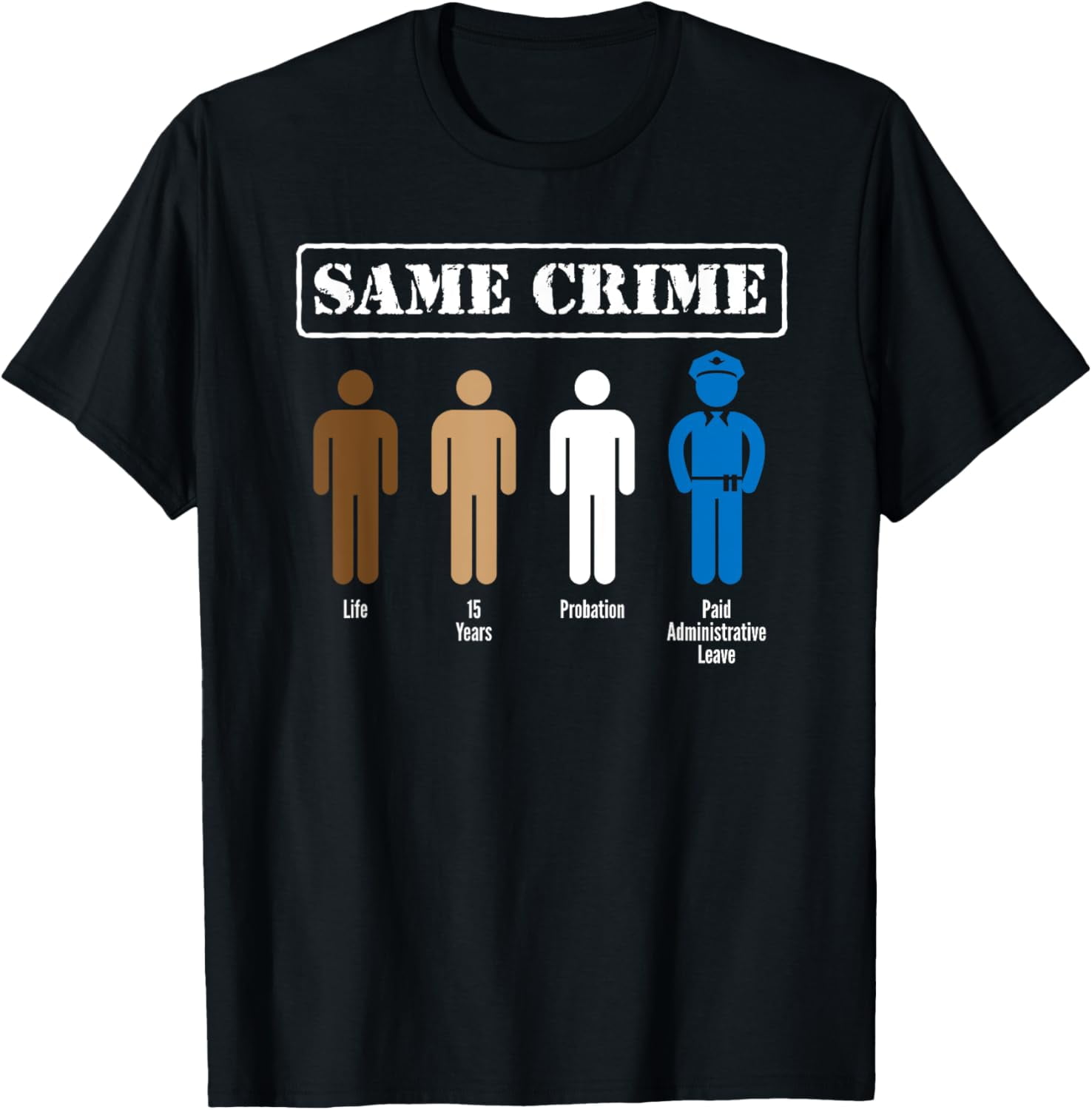 Same Crime Different Time Funny Satirical T Shirt - Walmart.com