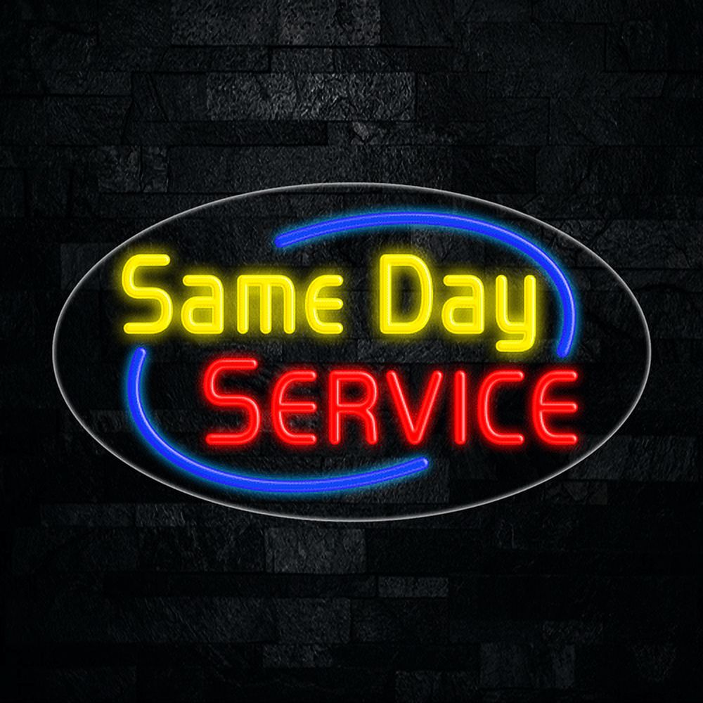 Same Day Service LED Neon Sign 28"L x 16"H #34474 - Walmart.com