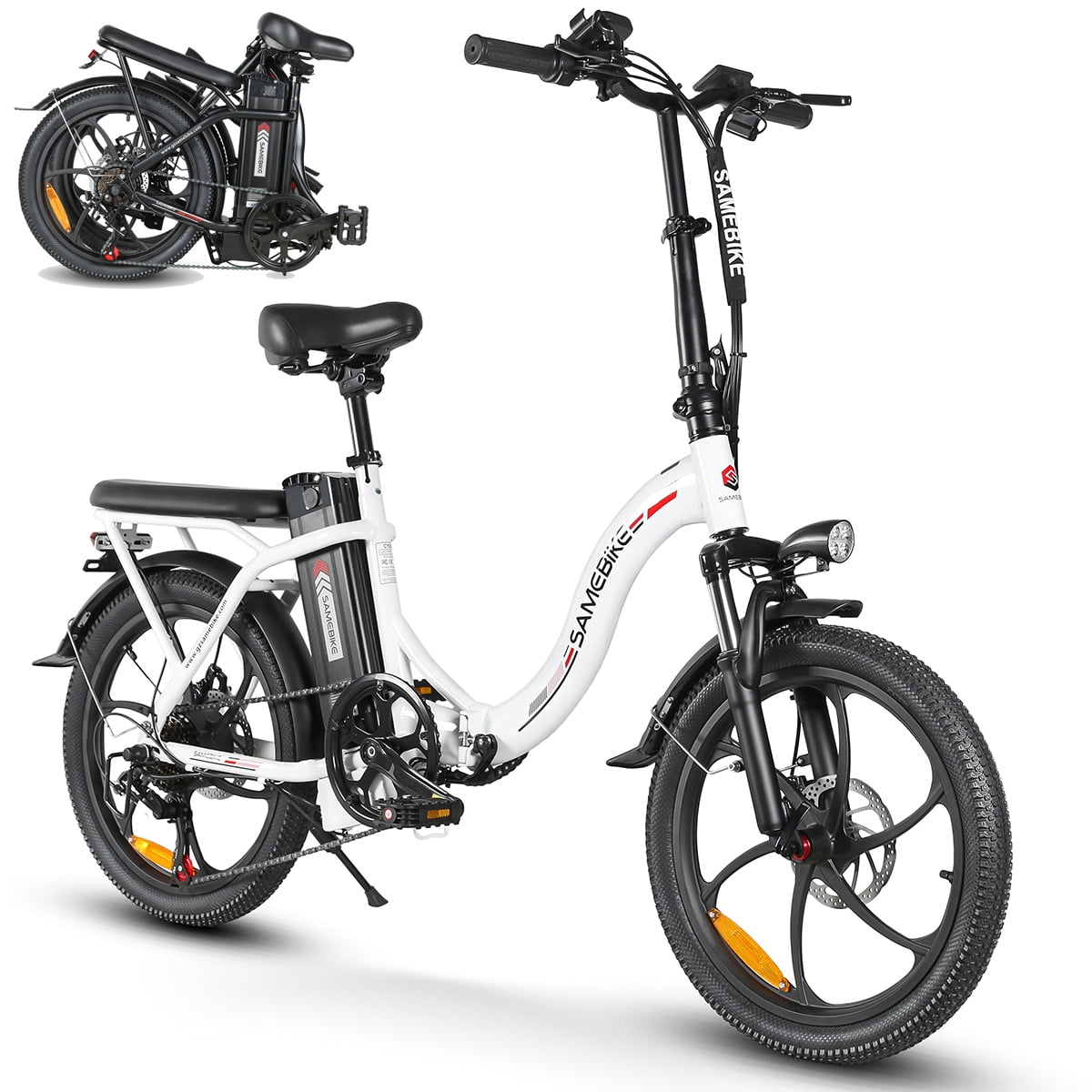 Samebike Electric Bike for Adults, 20" Folding Electric Bike 350W 36V ...
