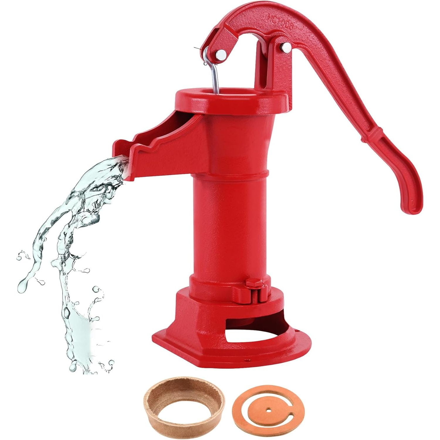 Samger Durable Antique Pitcher Hand Water Pump Cast Iron Red Hand Well ...