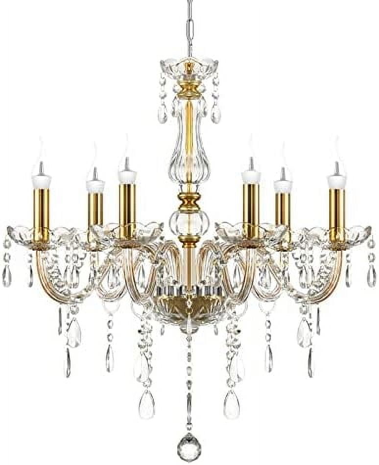 Samger Gold K5 Crystal Chandelier Candle Chandelier Lighting 6 Lights ...