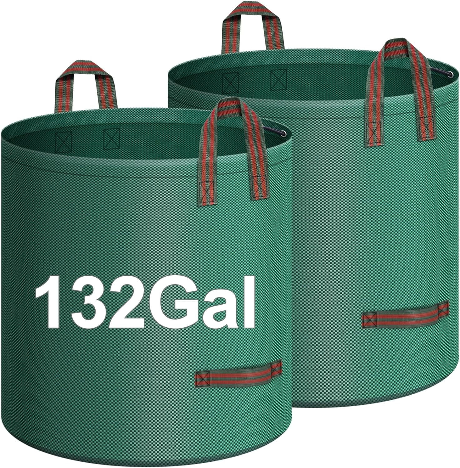 Samhe 2-Pack 132 Gallons Leaf Bags, Reusable Yard Waste Bags, Heavy ...
